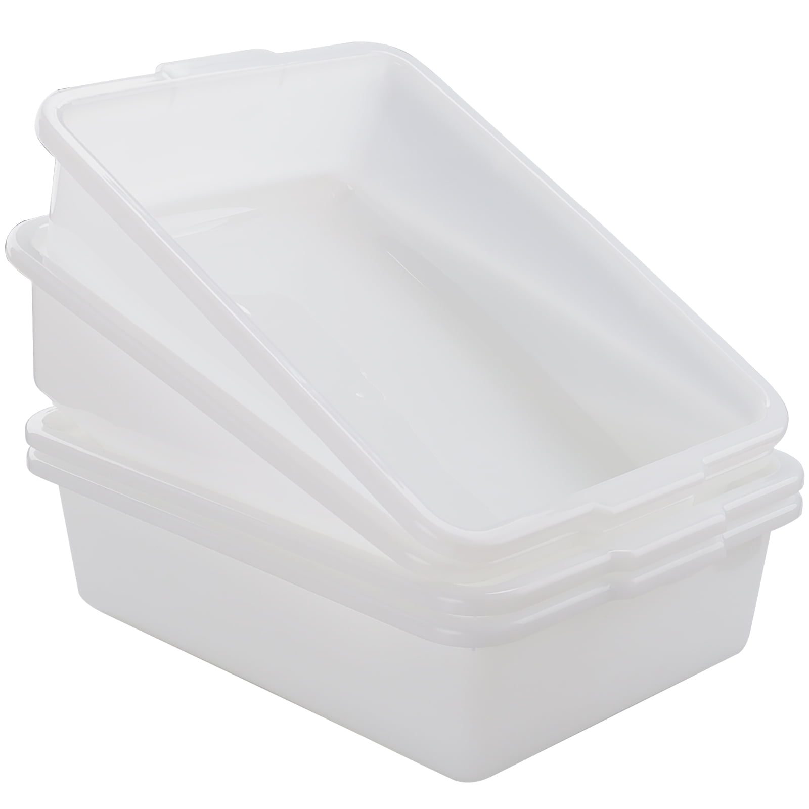Parlynies 4-Pack 25 L Commercial Bus Box/Tote Box, Plastic Utility Bus ...
