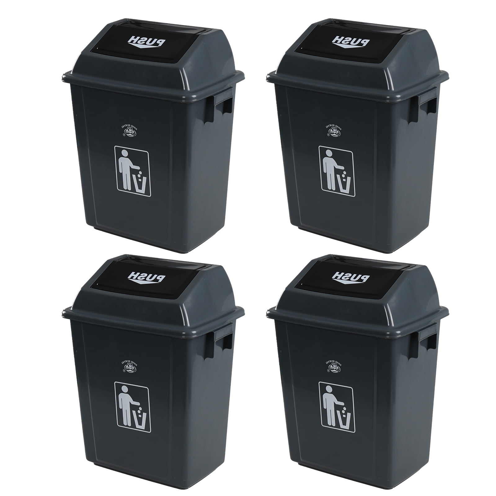 Parlynies 4-Pack 8 Gallon Kitchen Trash Can with Swing Lid, Plastic ...