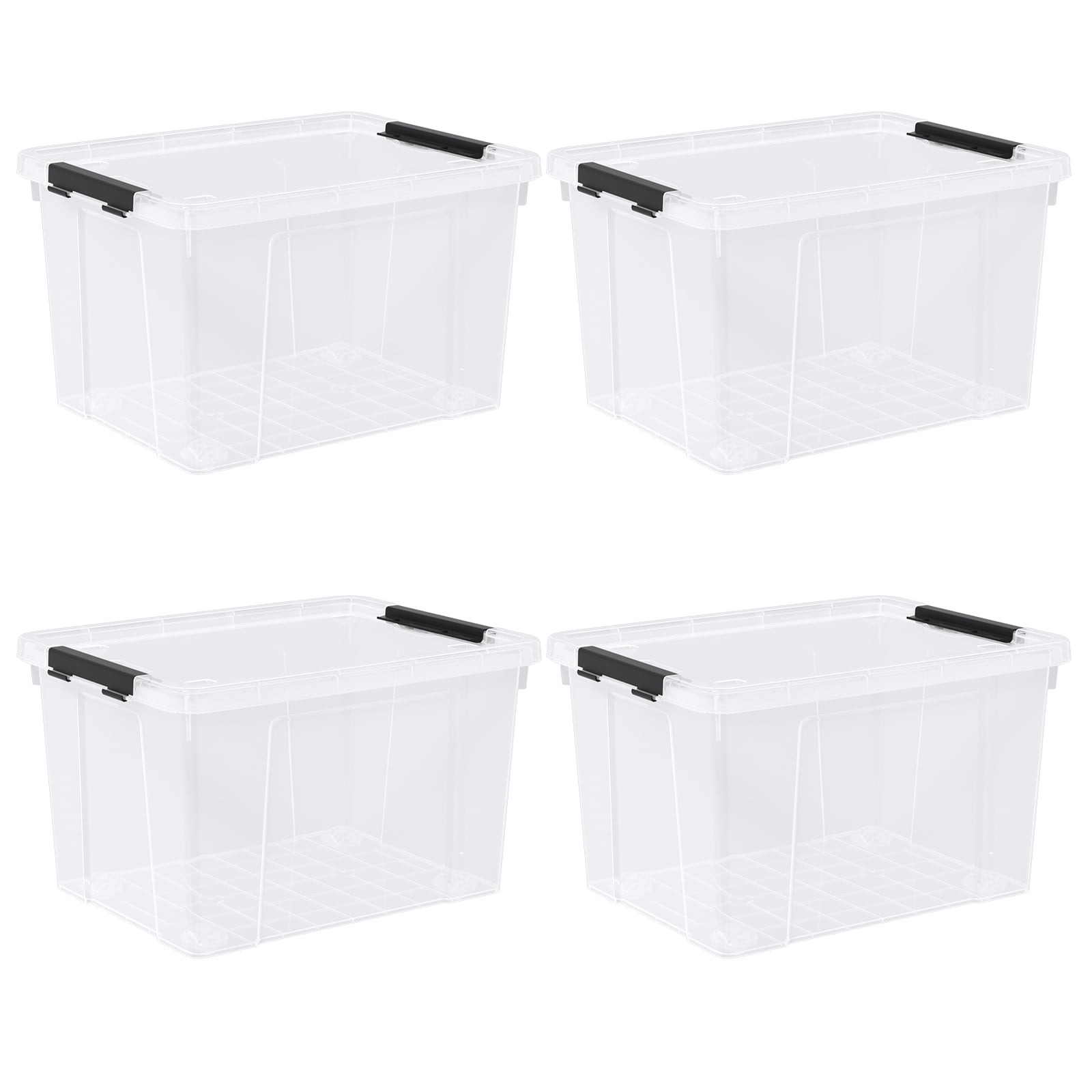 Parlynies 50 L Plastic Storage Boxes with Lids, Clear Large Storage Bin ...