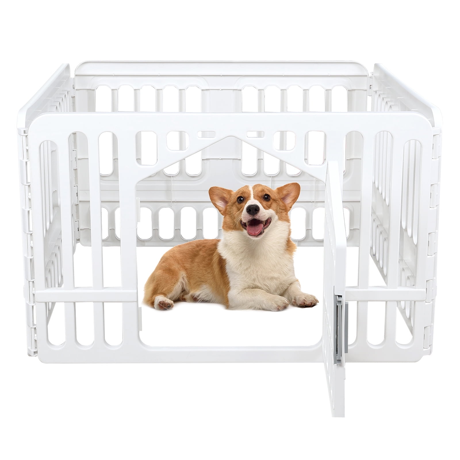 Parlynies Small Animals Playpen 4-Panel, Plastic Pet Exercise Play Pen ...
