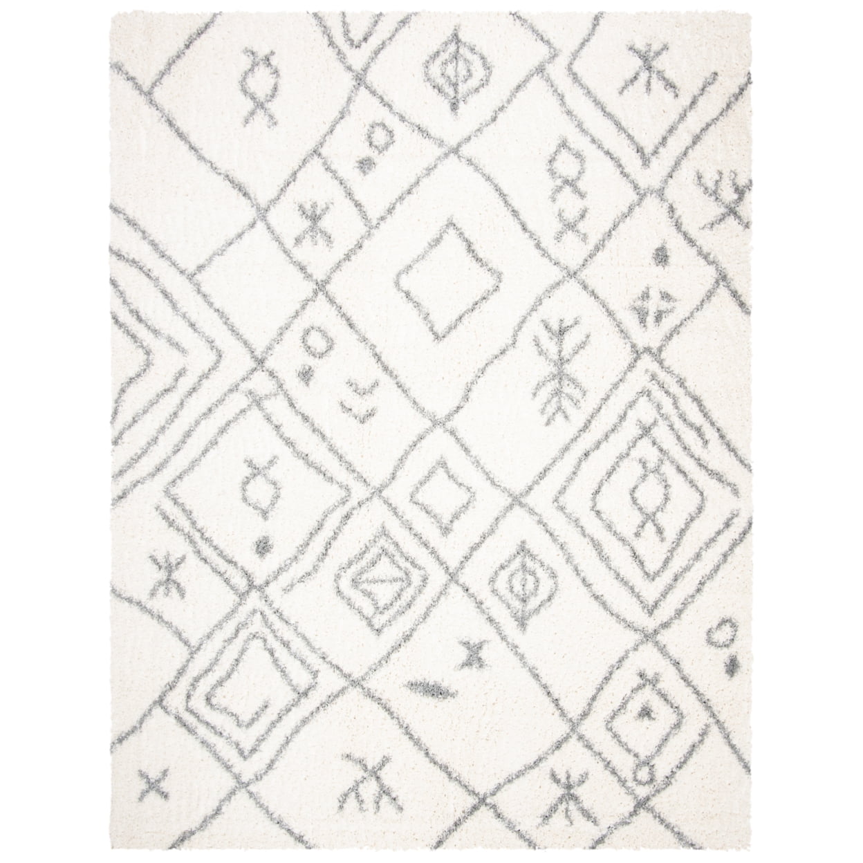 Parma Ainslee Aztec Shag Area Rug by Chateau Lyon Runner Rug, Cream ...