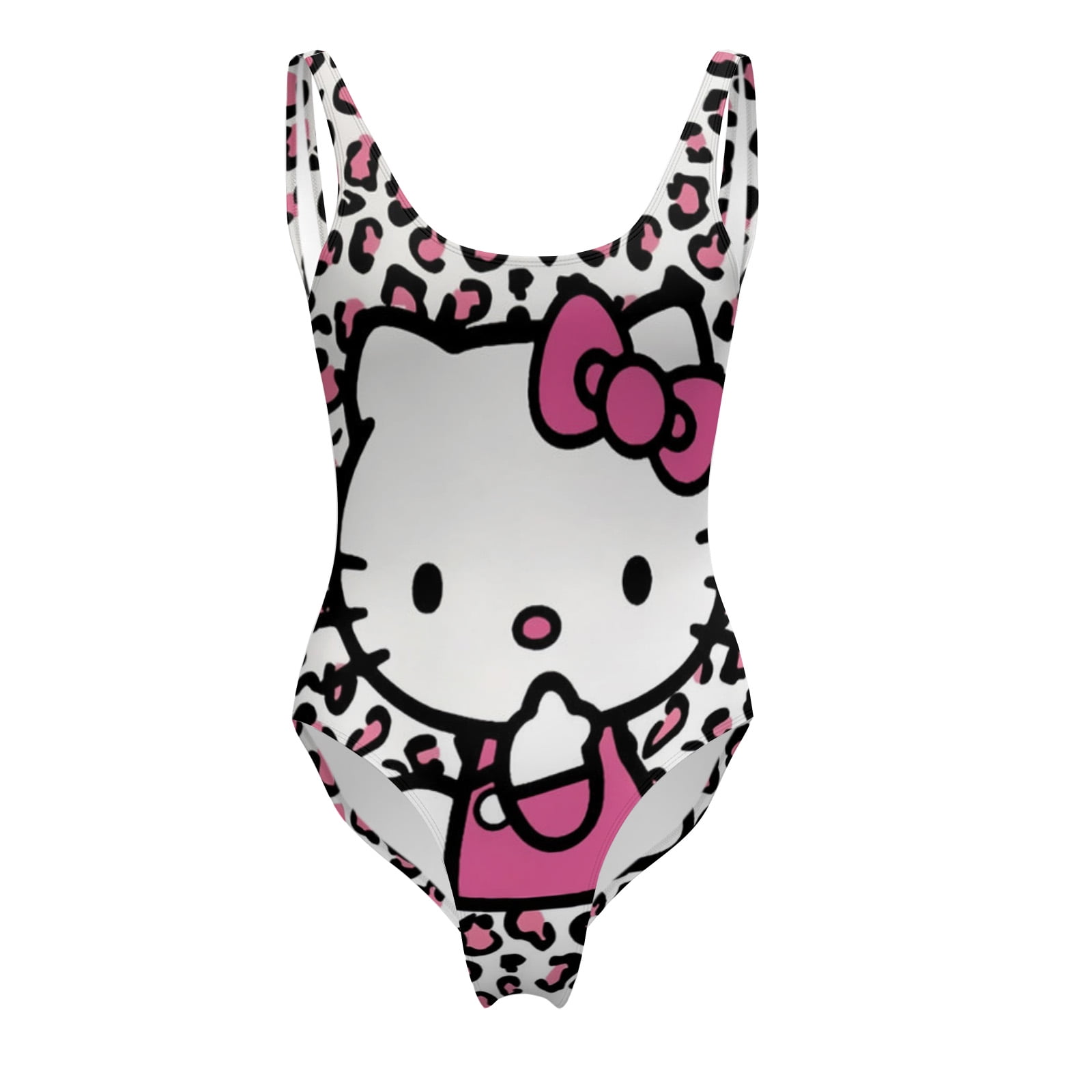 Parmelon Women's Hello Kitty One Piece Swimsuit Bathing Suit Tummy ...