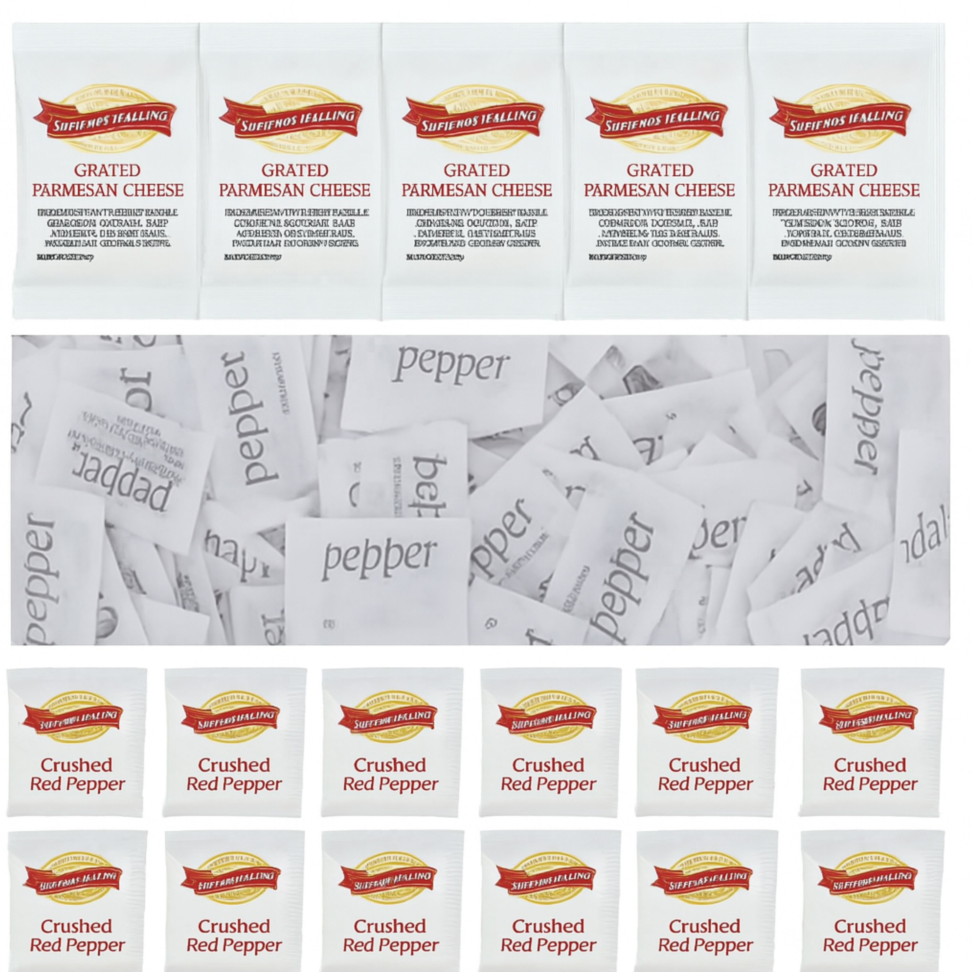 Parmesan Cheese, Black Pepper & Crushed Red Pepper Packets –90 Count ...