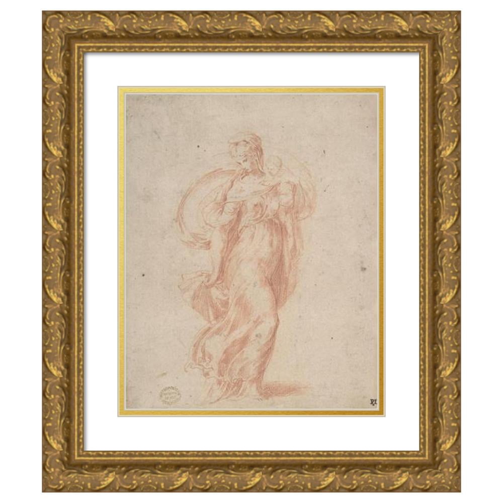 Parmigianino 12x14 Gold Ornate Wood Frame and Double Matted Museum Art ...