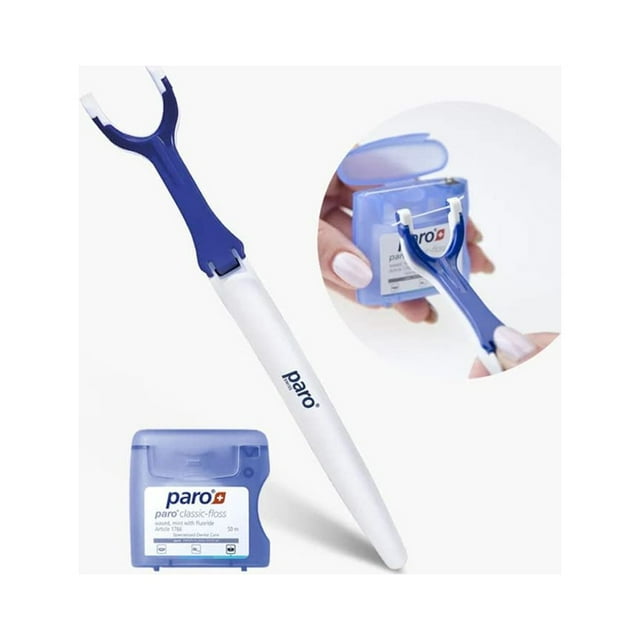 Paro Floss Holder with Easy Grip and Paro Classic Floss 50M | Perfect ...