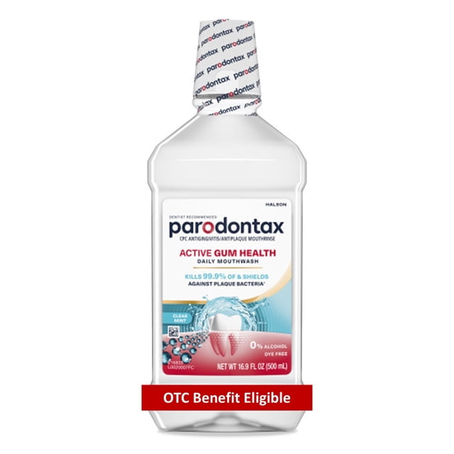 Parodontax Active Gum Health Mouthwash, Clear Mint, 16.9 Fl Oz, for ...