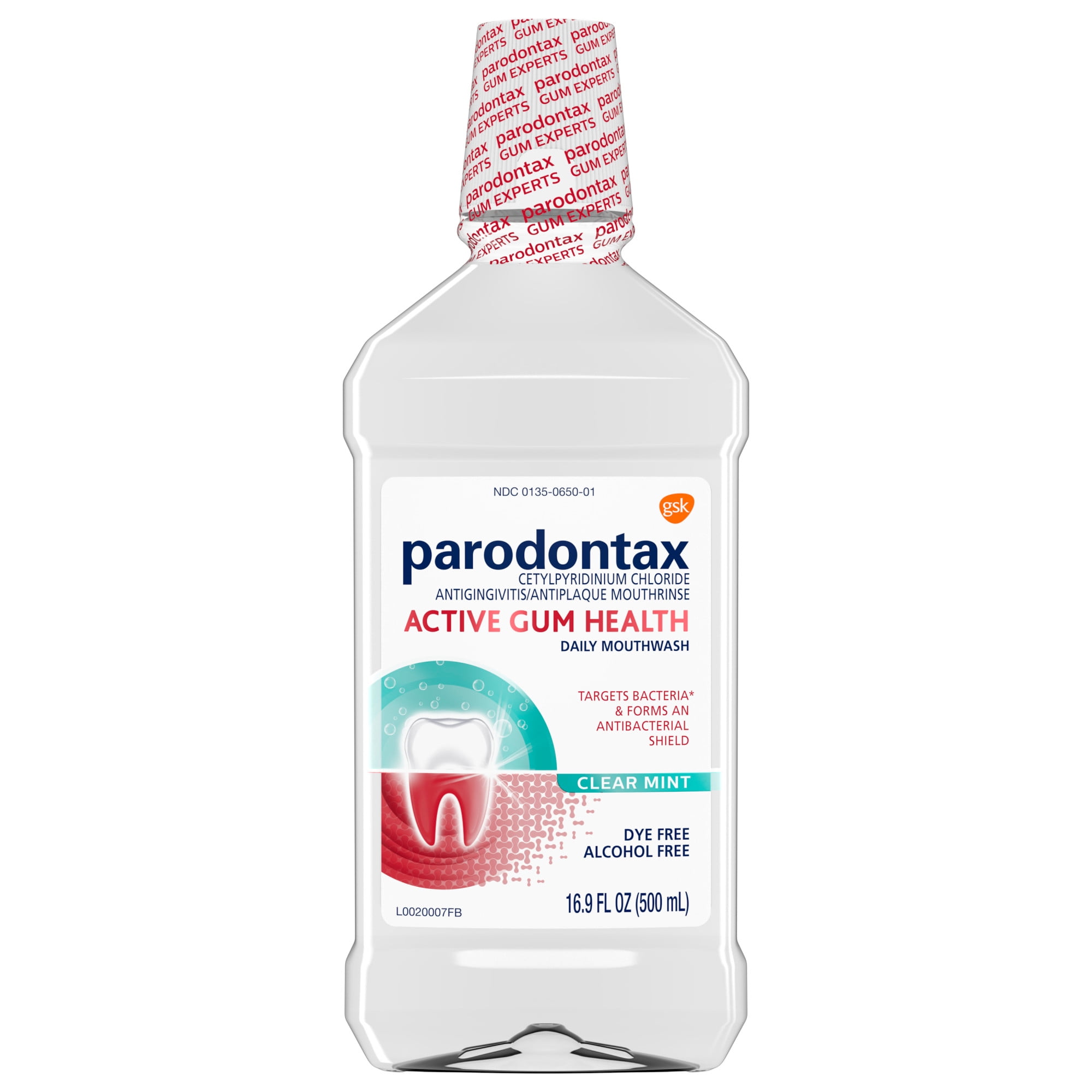 Parodontax Active Gum Health Mouthwash, Clear Mint, 16.9 Fl Oz, for ...