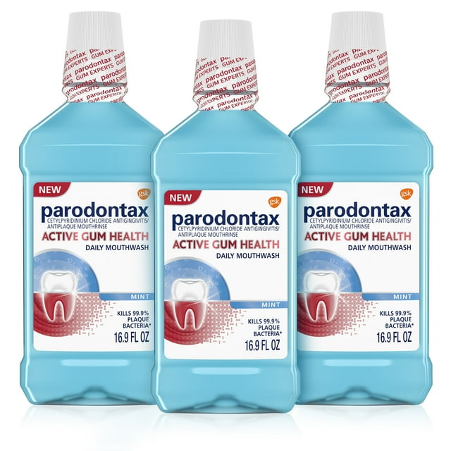 Parodontax Active Gum Health Mouthwash, Mint, 3X16.9 Fl Oz - Walmart.com