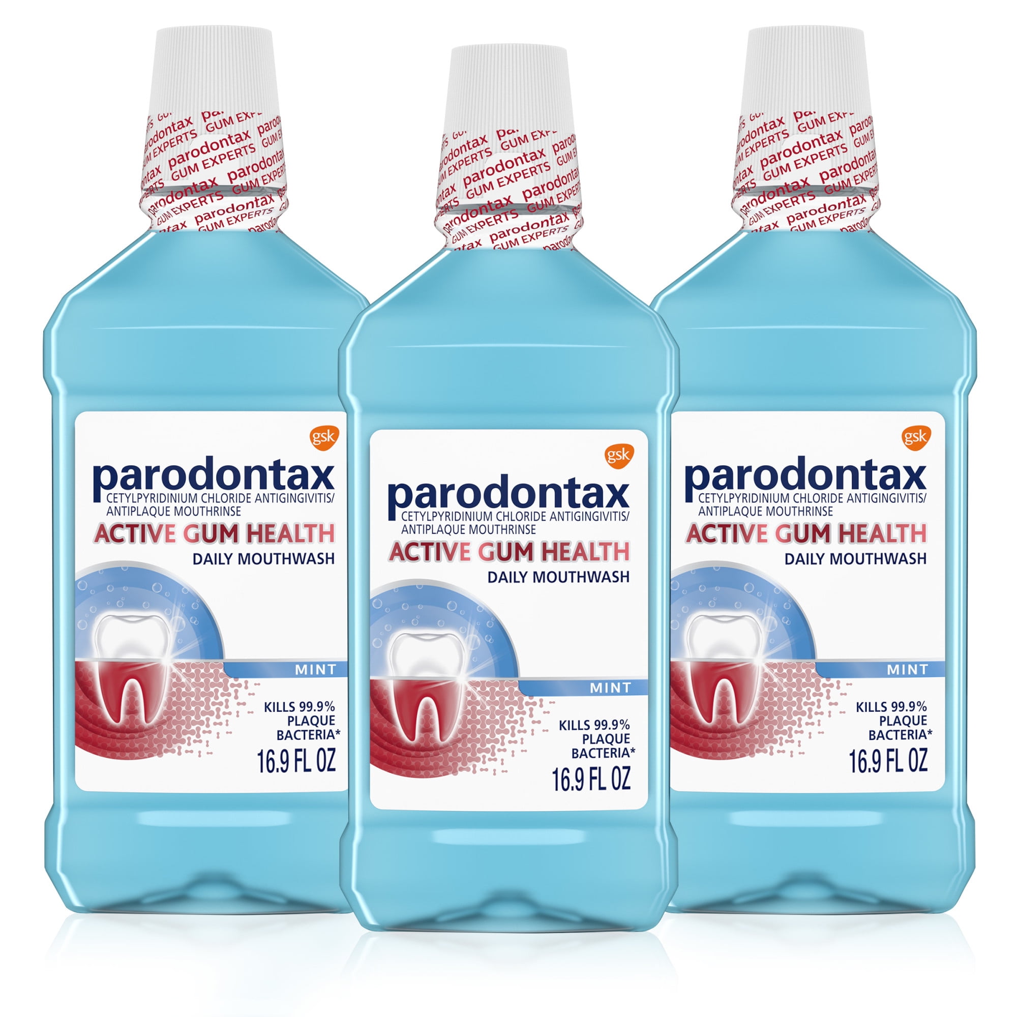 Parodontax Active Gum Health Mouthwash, Mint Flavor, 3X16.9 fl oz, for ...