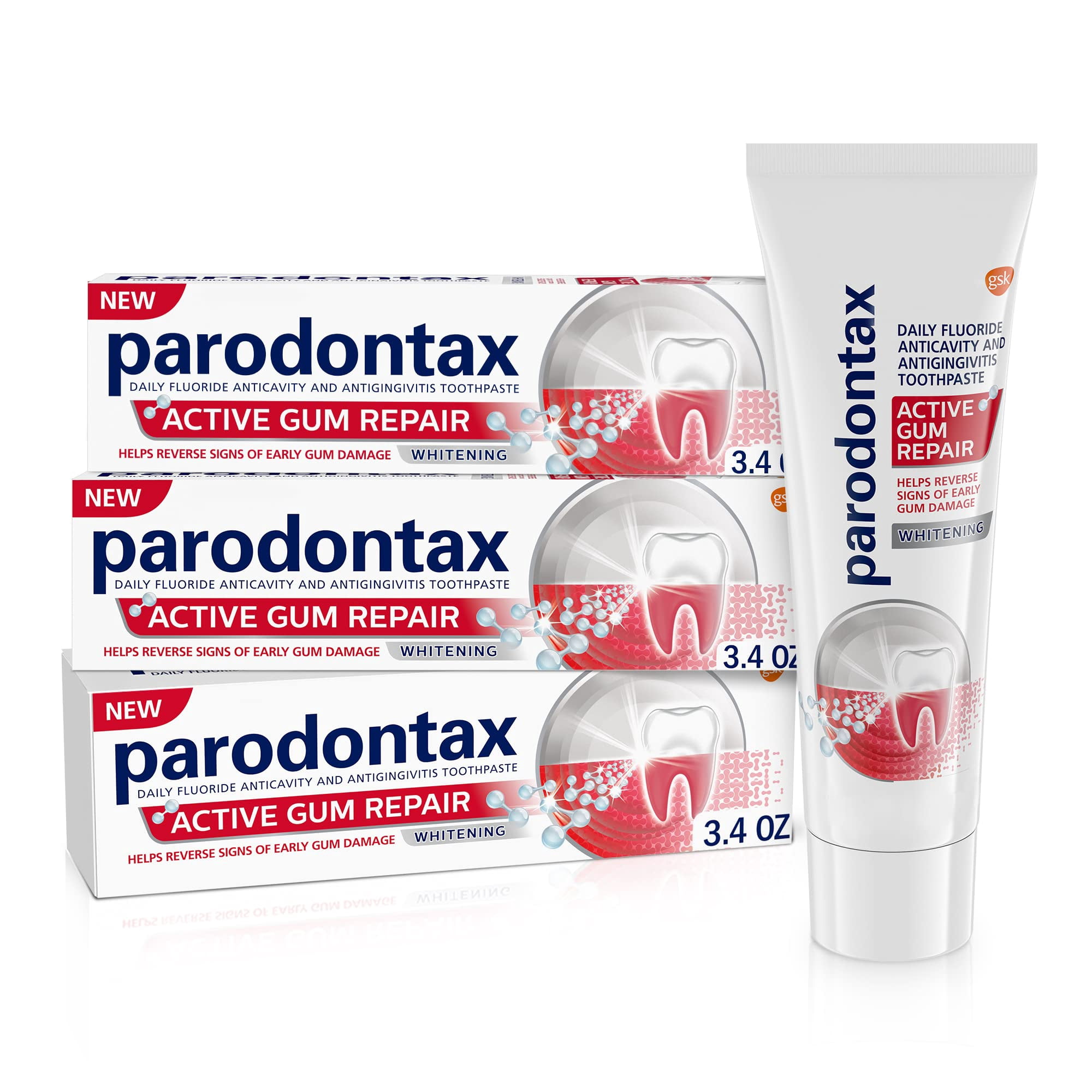 Parodontax Active Gum Repair Whitening Toothpaste for Bleeding Gums ...