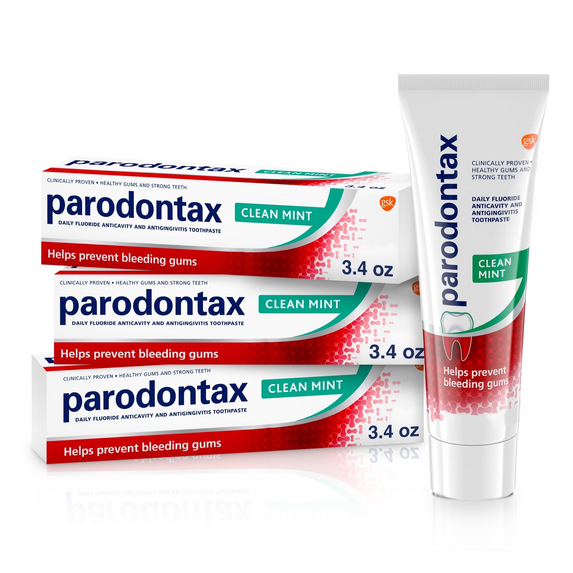 Parodontax Anti Gingivitis Toothpaste, Clean Mint, 3.4 oz, 3 Pack for ...