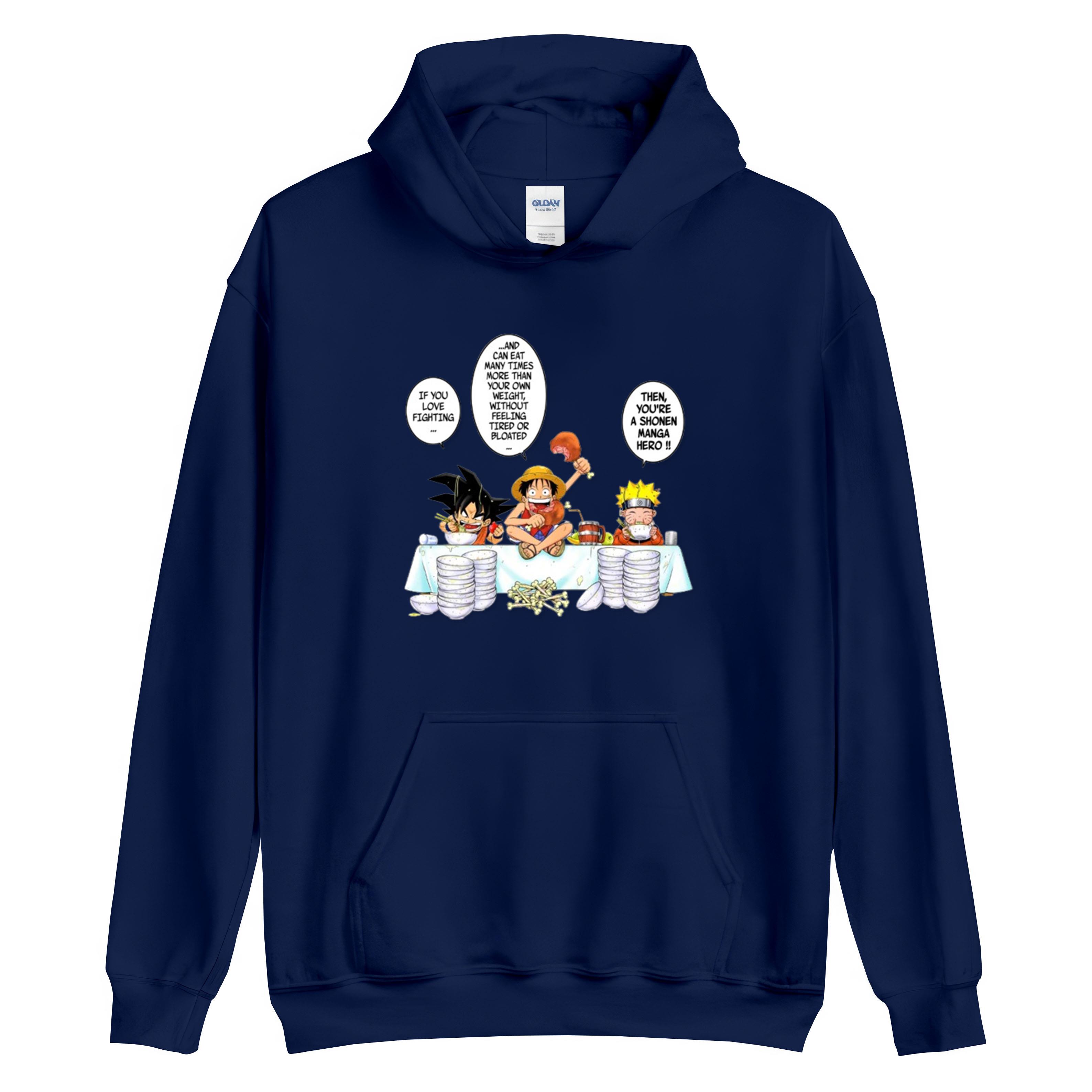 Parody of Naruto Hoodie Son Goku Naruto and Luffy Hoodie Dragon Ball ...