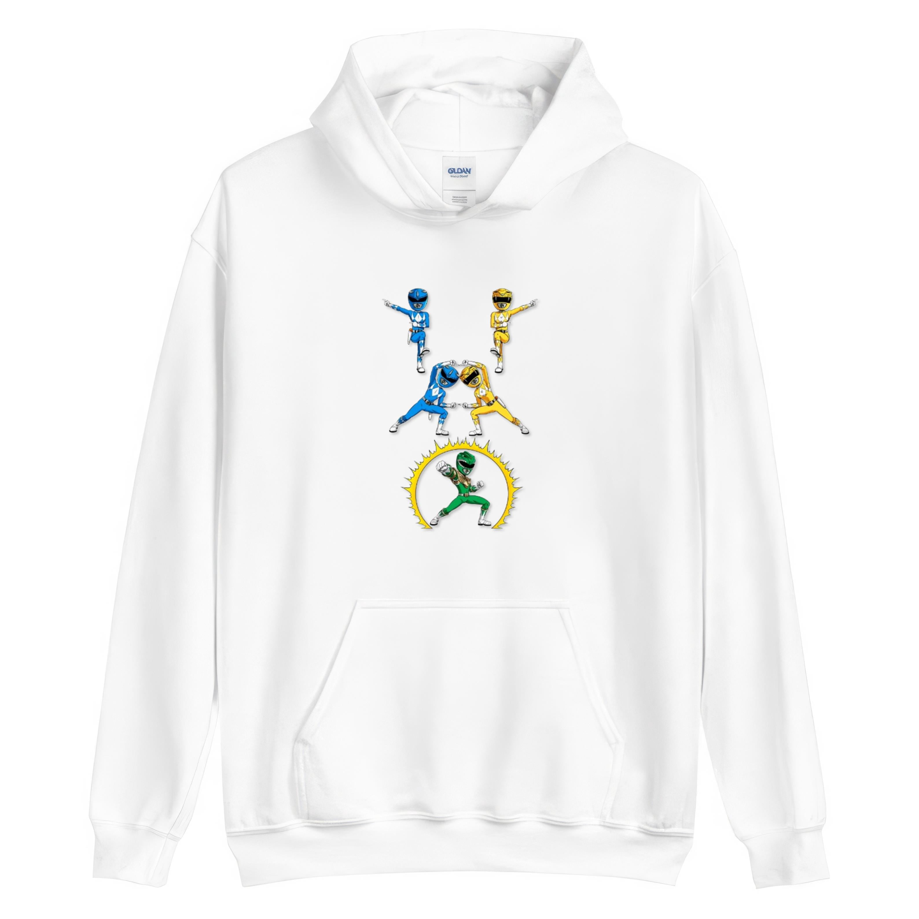 Parody Of Power Rangers Hoodie Blue Power Ranger Yellow Power Ranger 2254