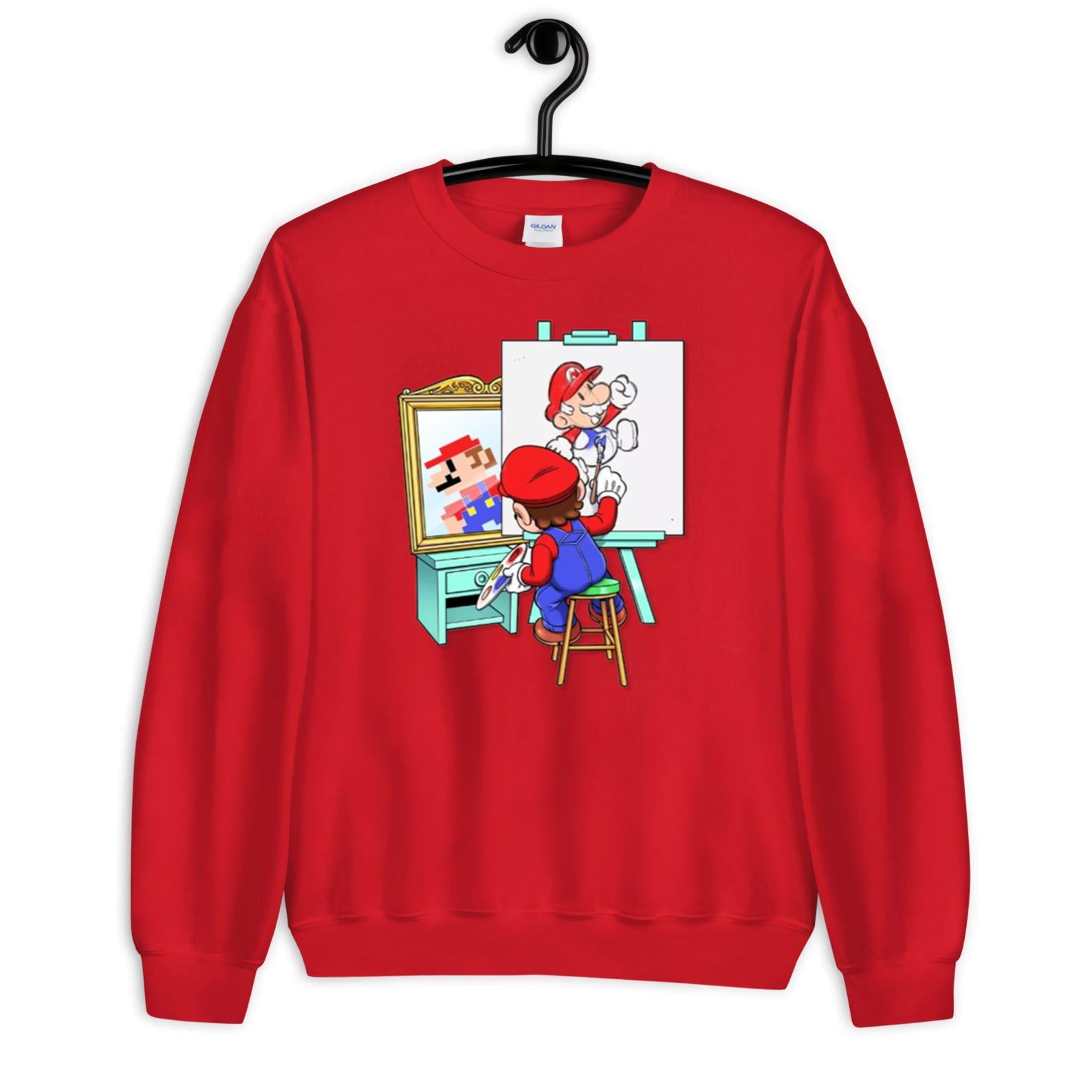 Parody of Super Mario sweat shirt Super Mario artist sweat shirt- New ...