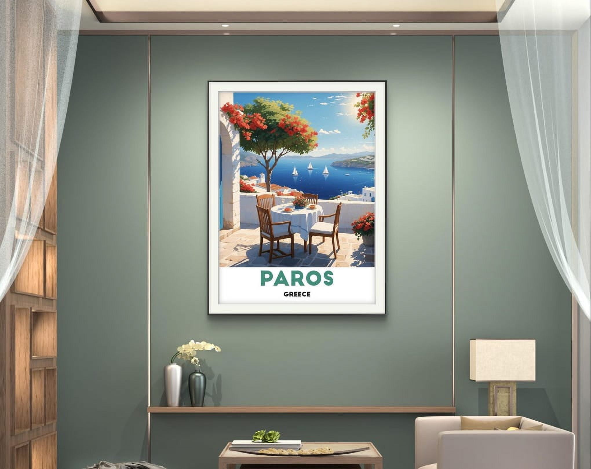 Paros Greece Travel Poster - Idyllic Cycladic Island Art Print For ...
