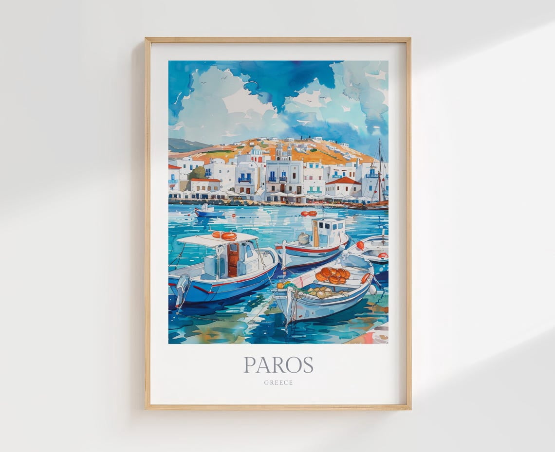 Paros Greece Wall Art Home Decor Poster Poster, Stretched Size 8x12 ...