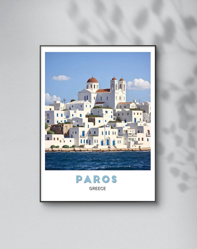 Paros Poster - Stunning Greek Island Architecture And Seaside View ...