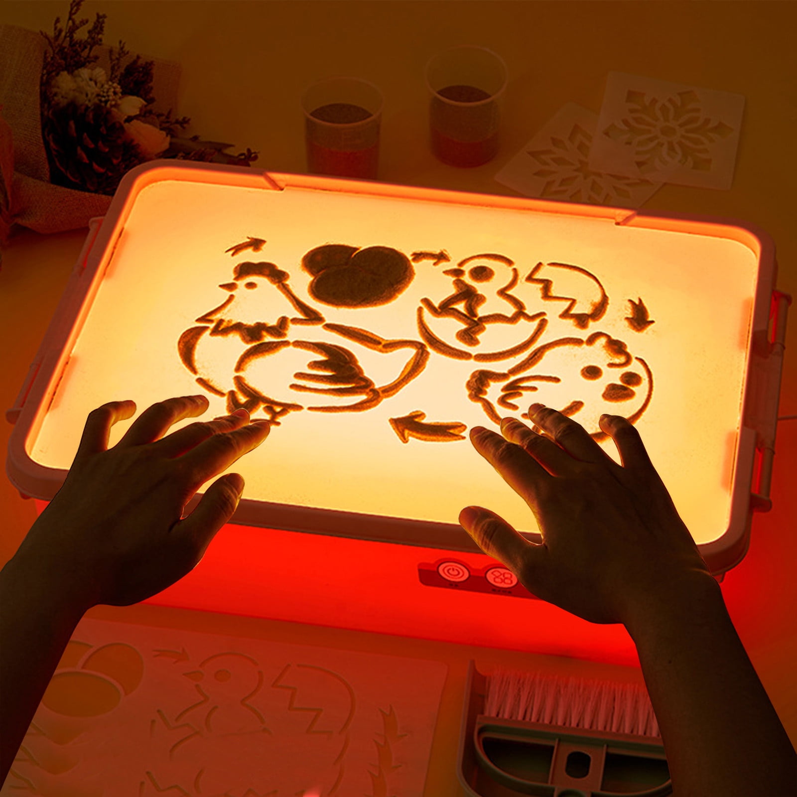 Paroyu Light Table for Kids-Sand Painting Light Box Sand Art Light ...