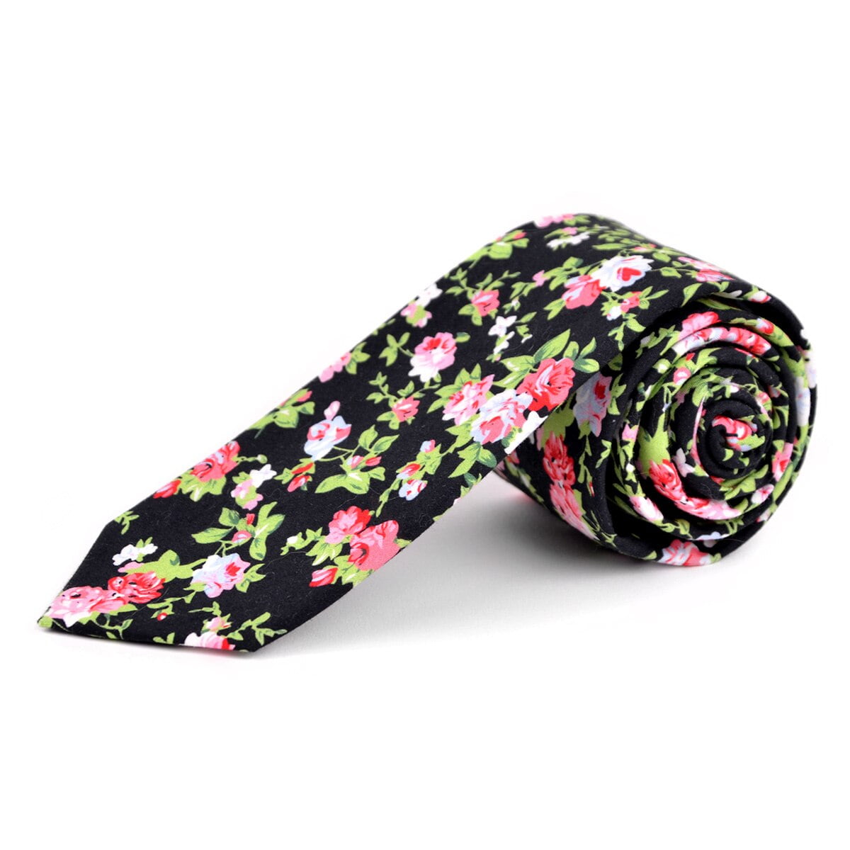 Parquet Floral 100% Cotton Slim Tie for Men | 57 Inch & 2.5 Inch Wide ...