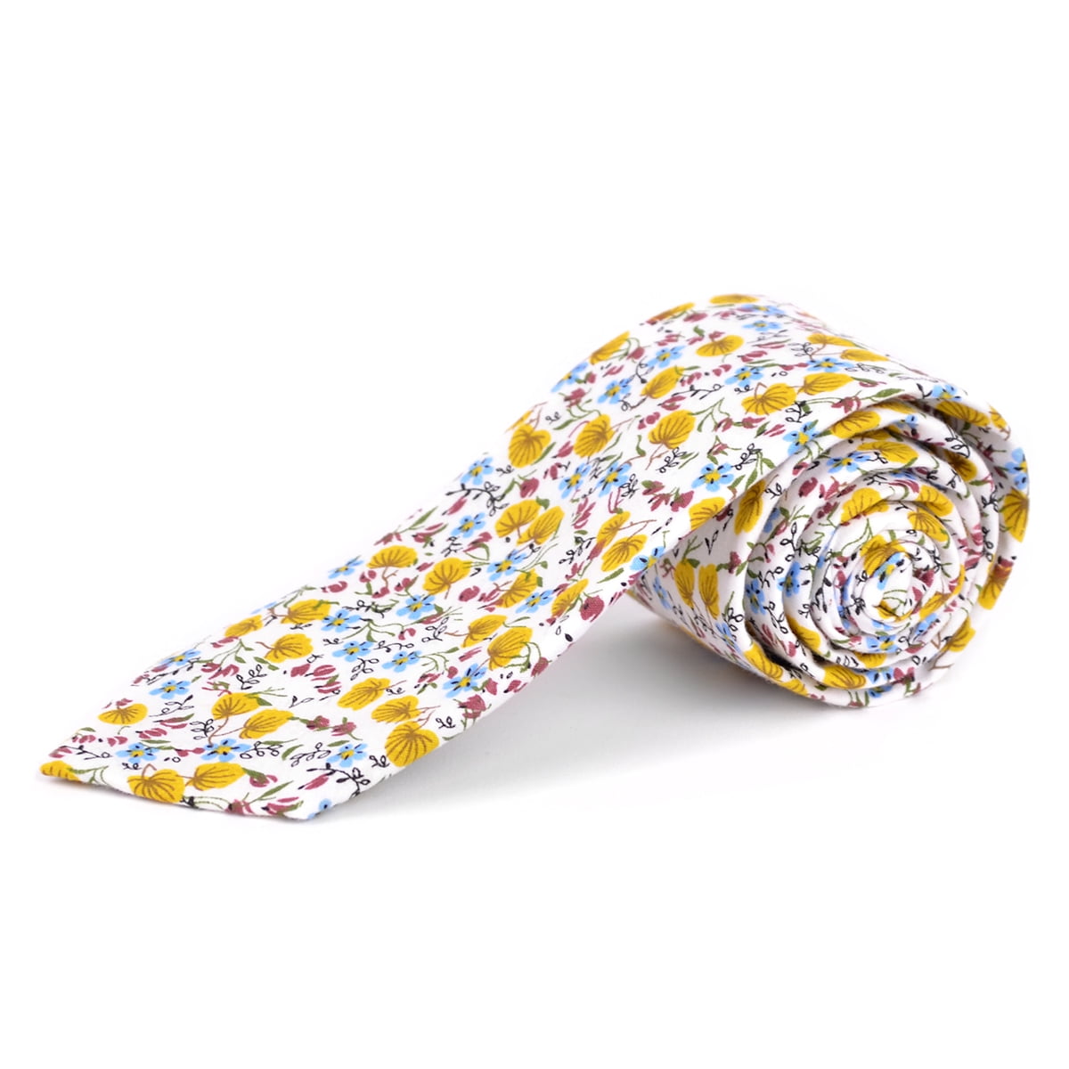 Parquet Floral 100% Cotton Slim Tie for Men | 57 Inch & 2.5 Inch Wide ...