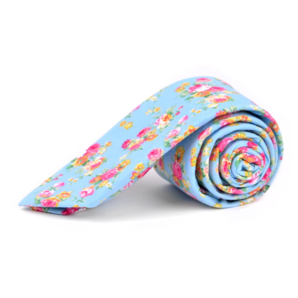 Parquet Floral 100% Cotton Slim Tie for Men | 57 Inch & 2.5 Inch Wide ...