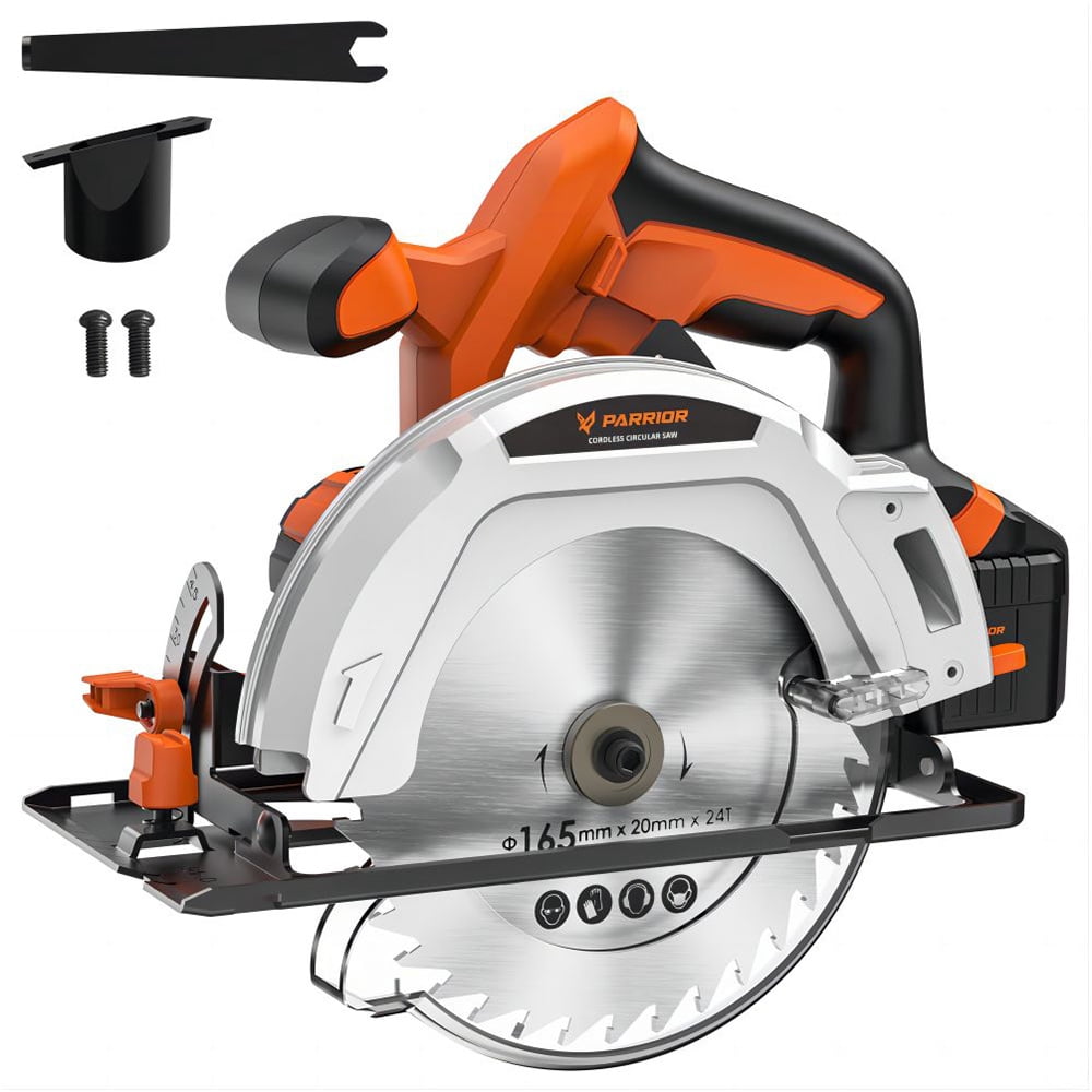 Parrior CCS05 20V Cordless Circular Saw, with 4Ah Battery, 3500RPM ...