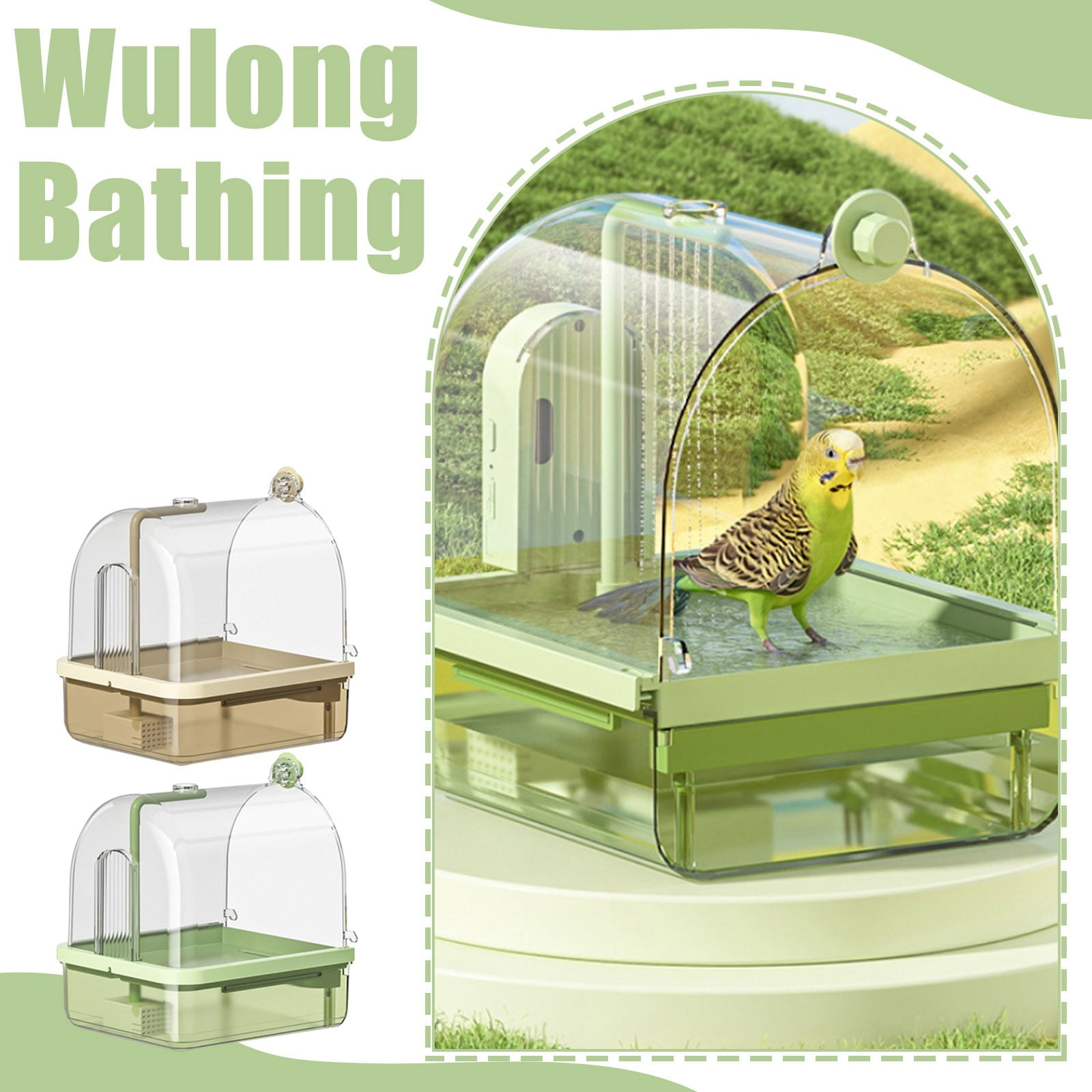 Parrot Bathtub Pet Bird Bath for Cage Automatic Circulating Water Bird ...