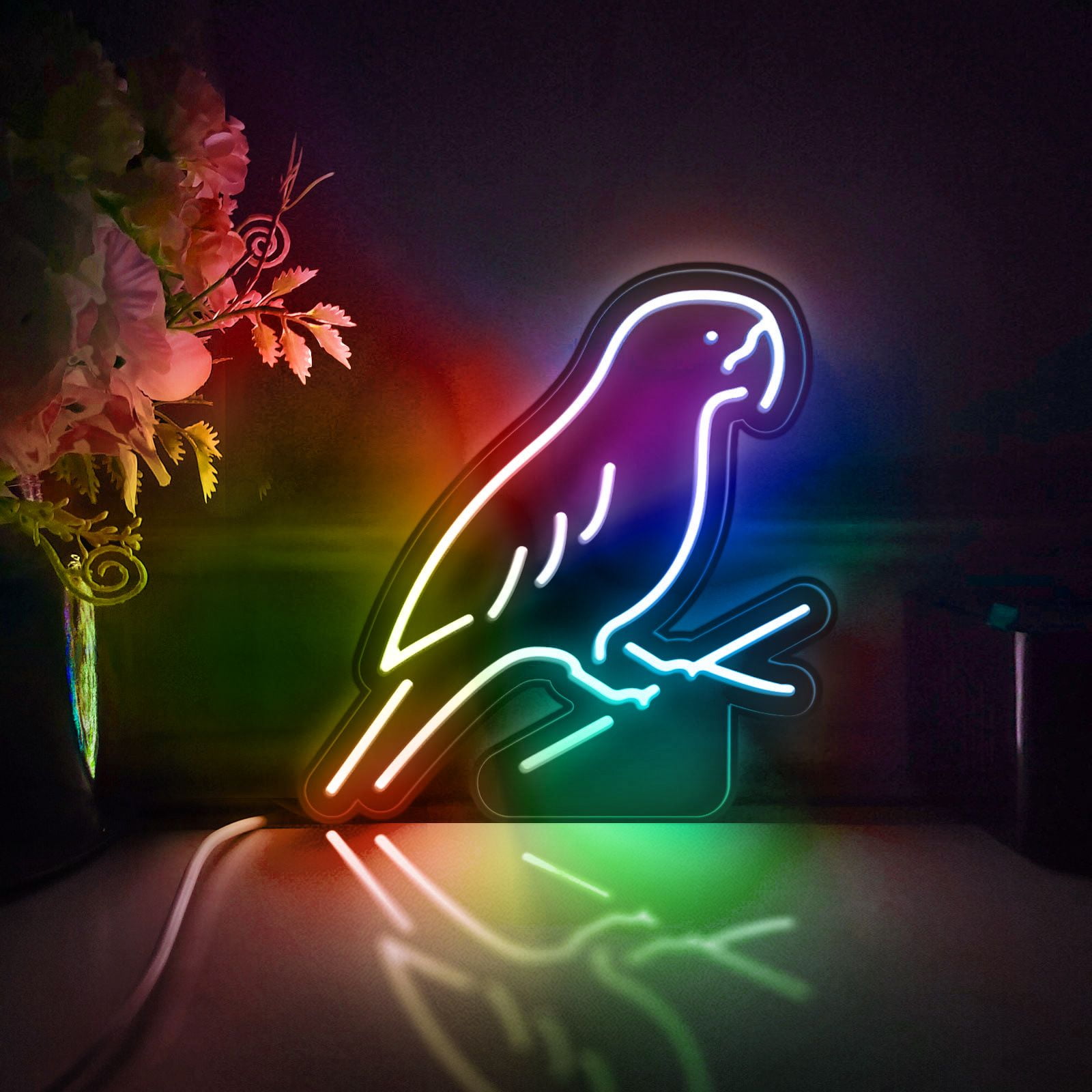 Parrot Bird Led Light Box, Dimmable Neon-Like Light Signs USB Power for ...