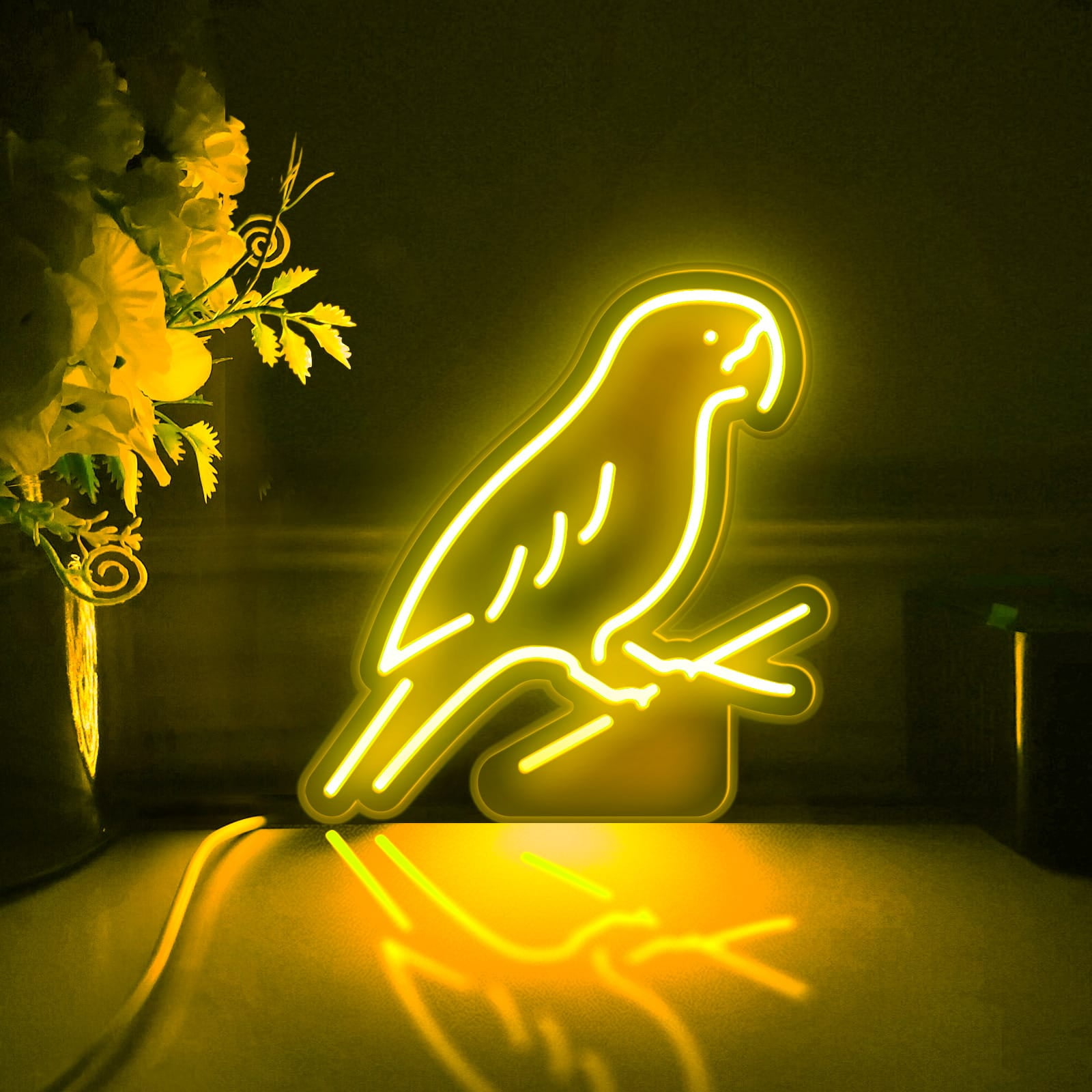 Parrot Bird Led Light Box, Dimmable Neon-Like Light Signs USB Power for ...