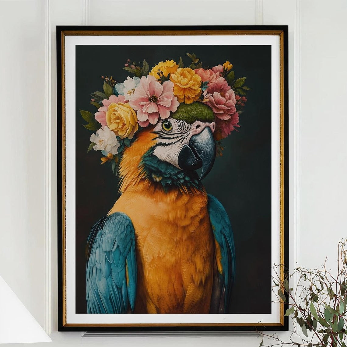 Parrot Bird Maximalist Wall Art Print, Funky Nature Decor - Walmart.com