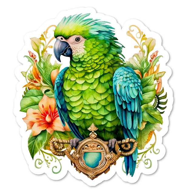 Parrot Bird Sticker, Water Resistant, Scrapbooking, Laptop, Water ...