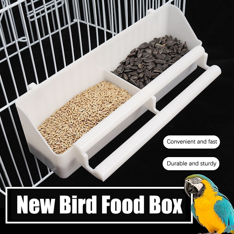 Parrot Birds Water Hanging Bowl Parakeet White Feeder Box Pet Cage ...