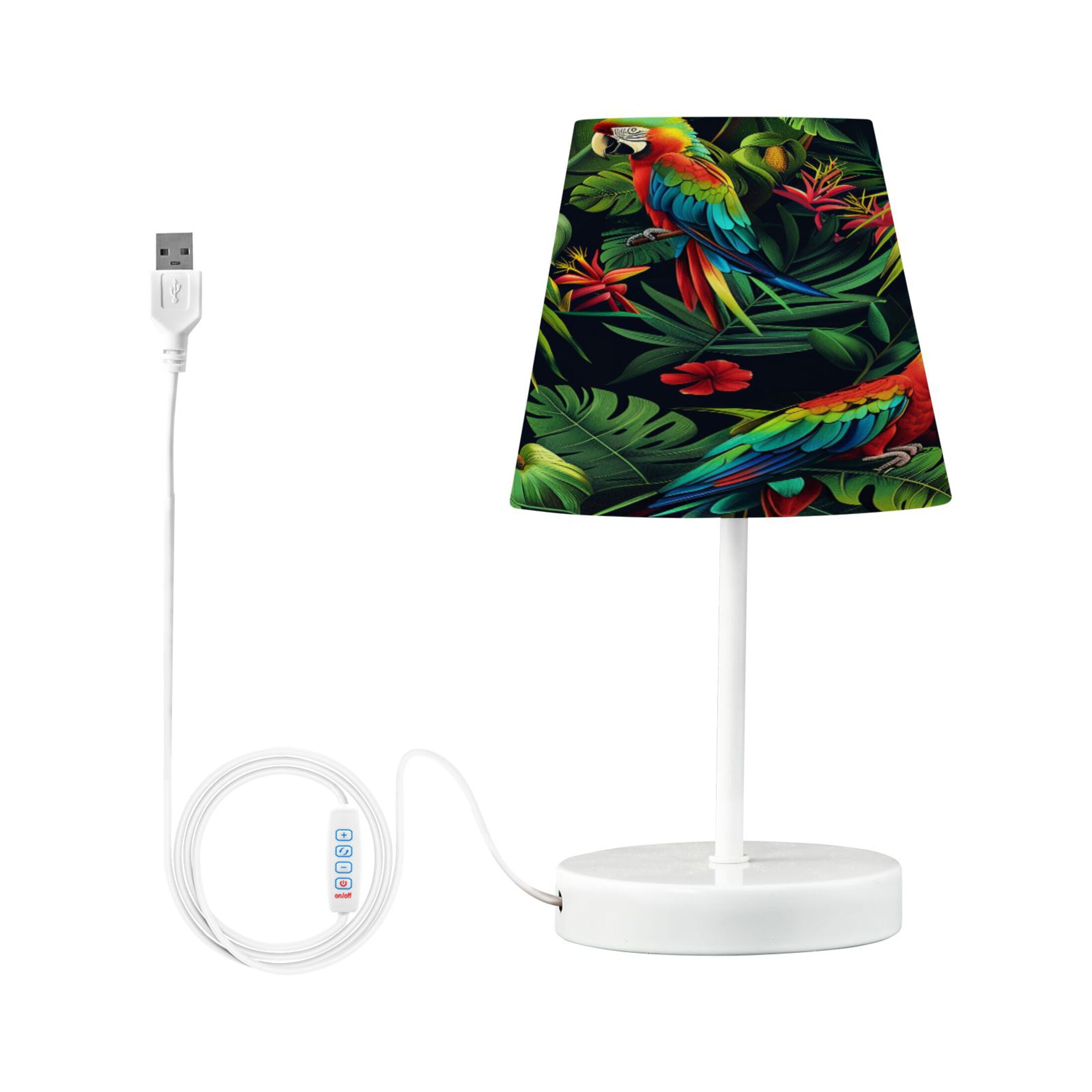 Parrot Birds in Jungle Desk Lamp LED Table Nightstand Lamps with 3 ...