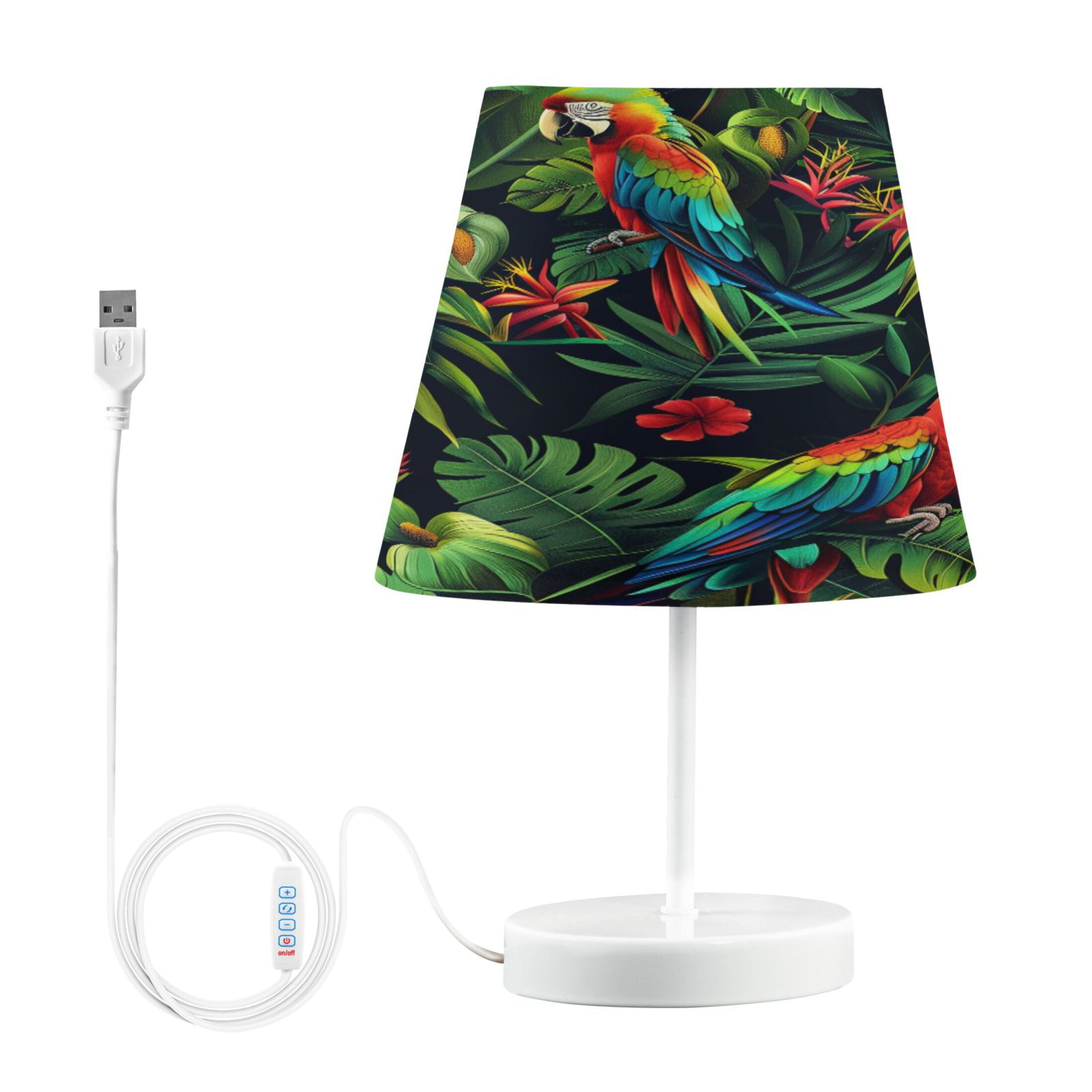 Parrot Birds in Jungle Desk Lamp LED Table Nightstand Lamps with 3 ...
