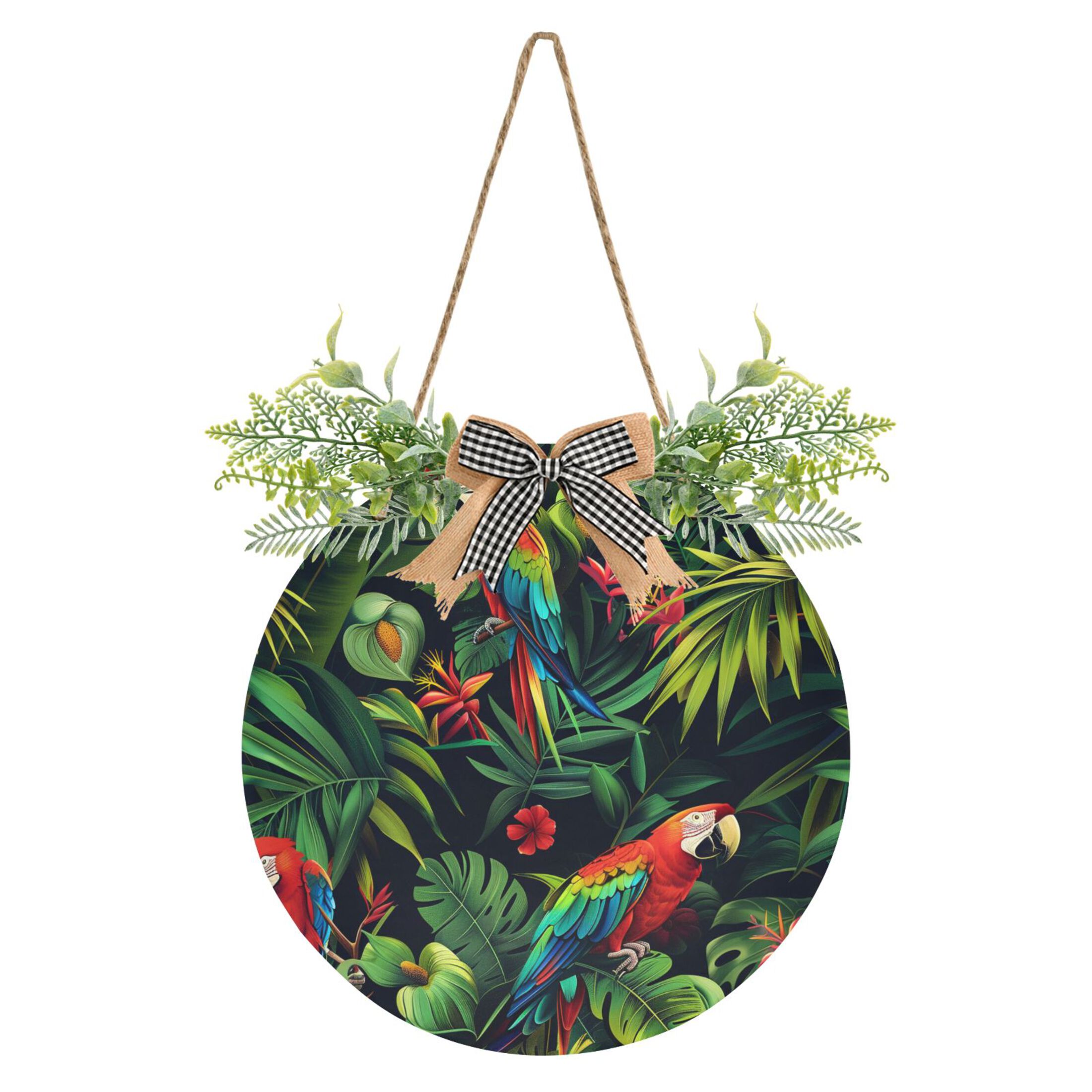 Parrot Birds in Jungle Welcome Front Door Sign Round 12 inch Porch ...