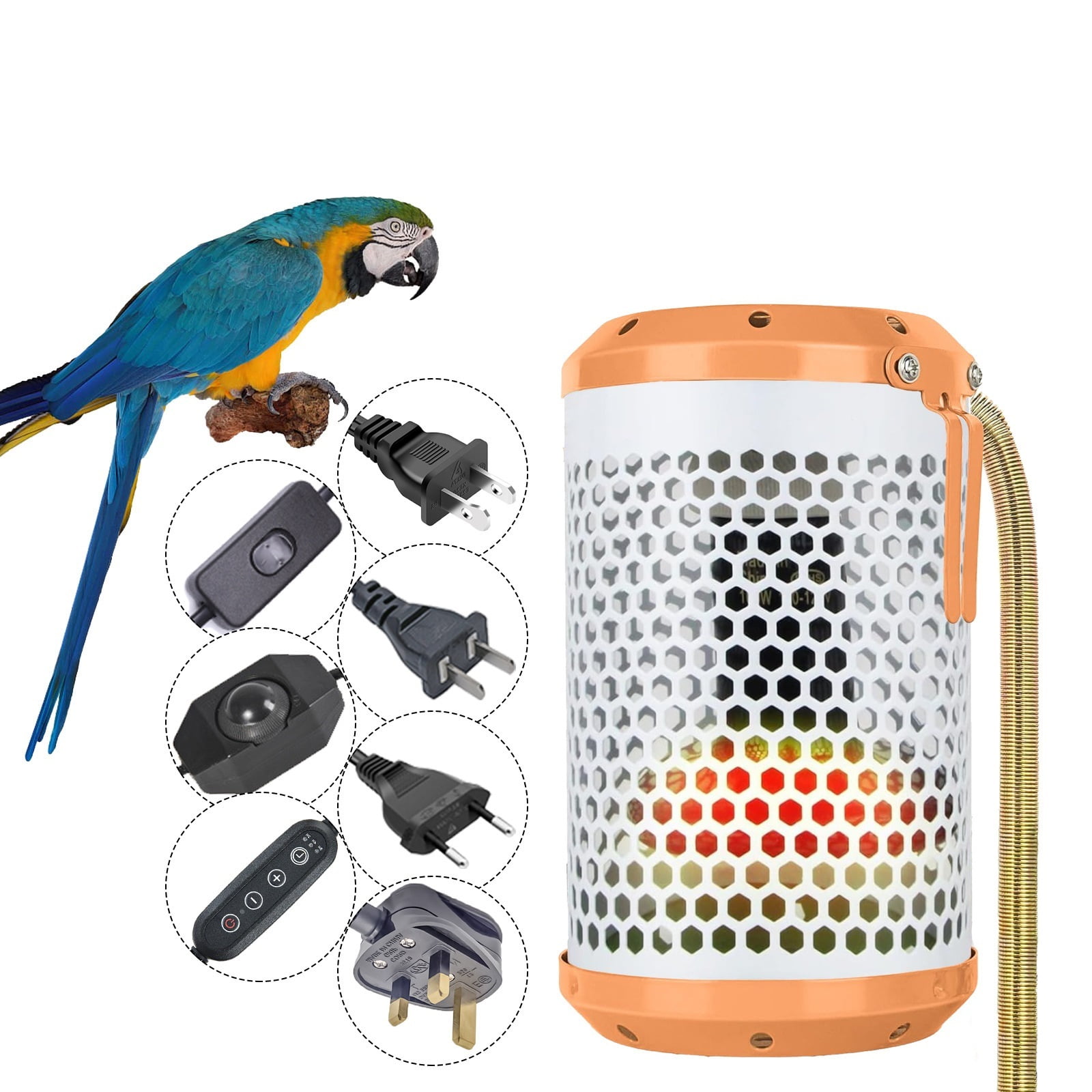 Parrot Ceramic Heat Lamp Bird Cage Heating Heat Lamp - Walmart.com