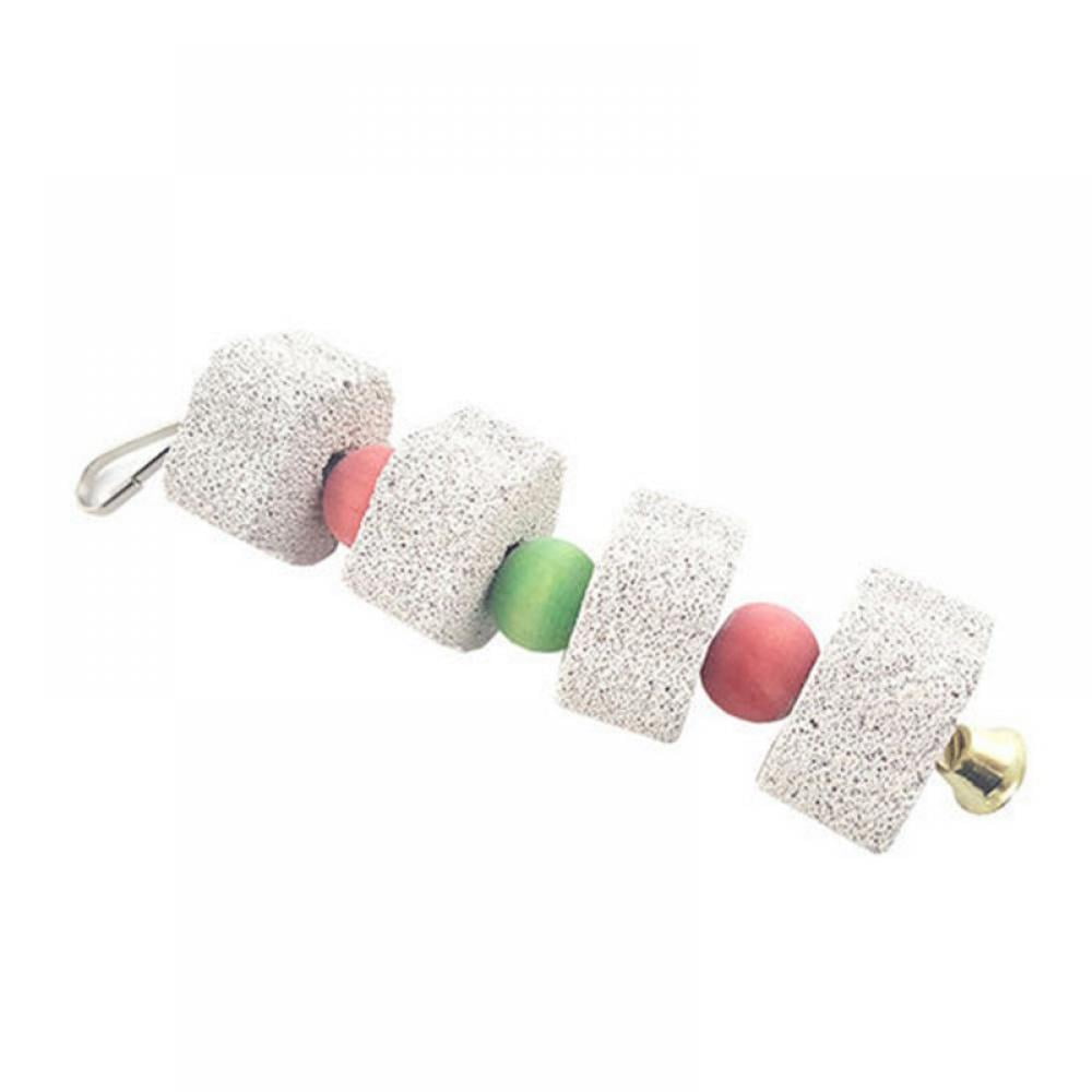 Parrot Chewing Toy, Bird Beak Grinding Stone with Bell, Lava Block ...