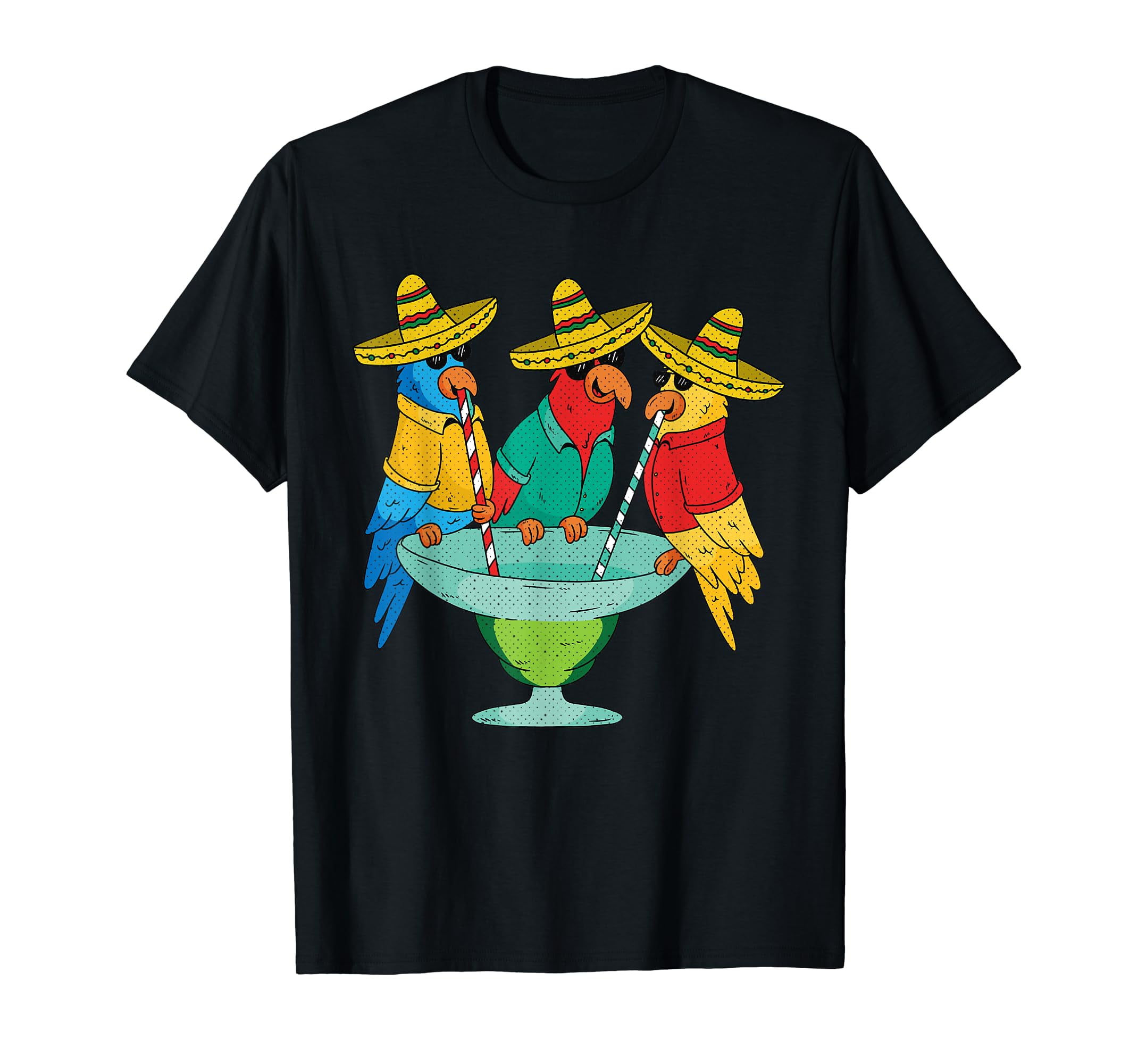 Parrot Cinco De Mayo Mexican Fiesta Bird Sombrero Jalapeno T-Shirt ...