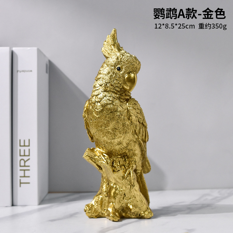 Parrot Decoration Resin Craft Bird Statue Decor Cabinet Tabletop ...