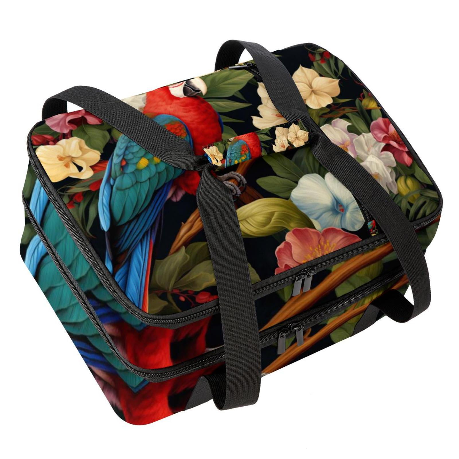Parrot Double Layered Insulated Lunch Bag with Two Compartments - Large ...