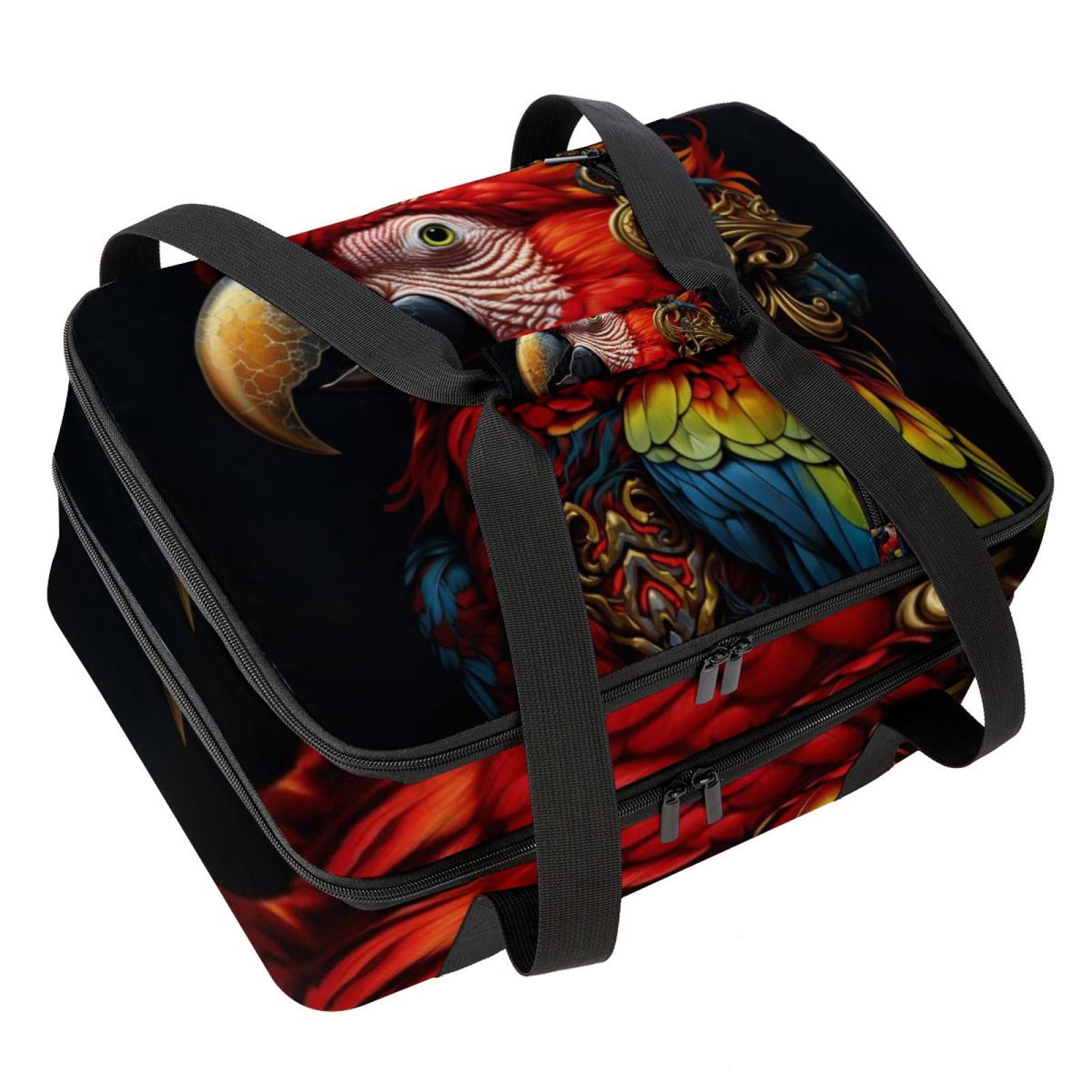 Parrot Double Layered Insulated Lunch Bag with Two Compartments - Large ...