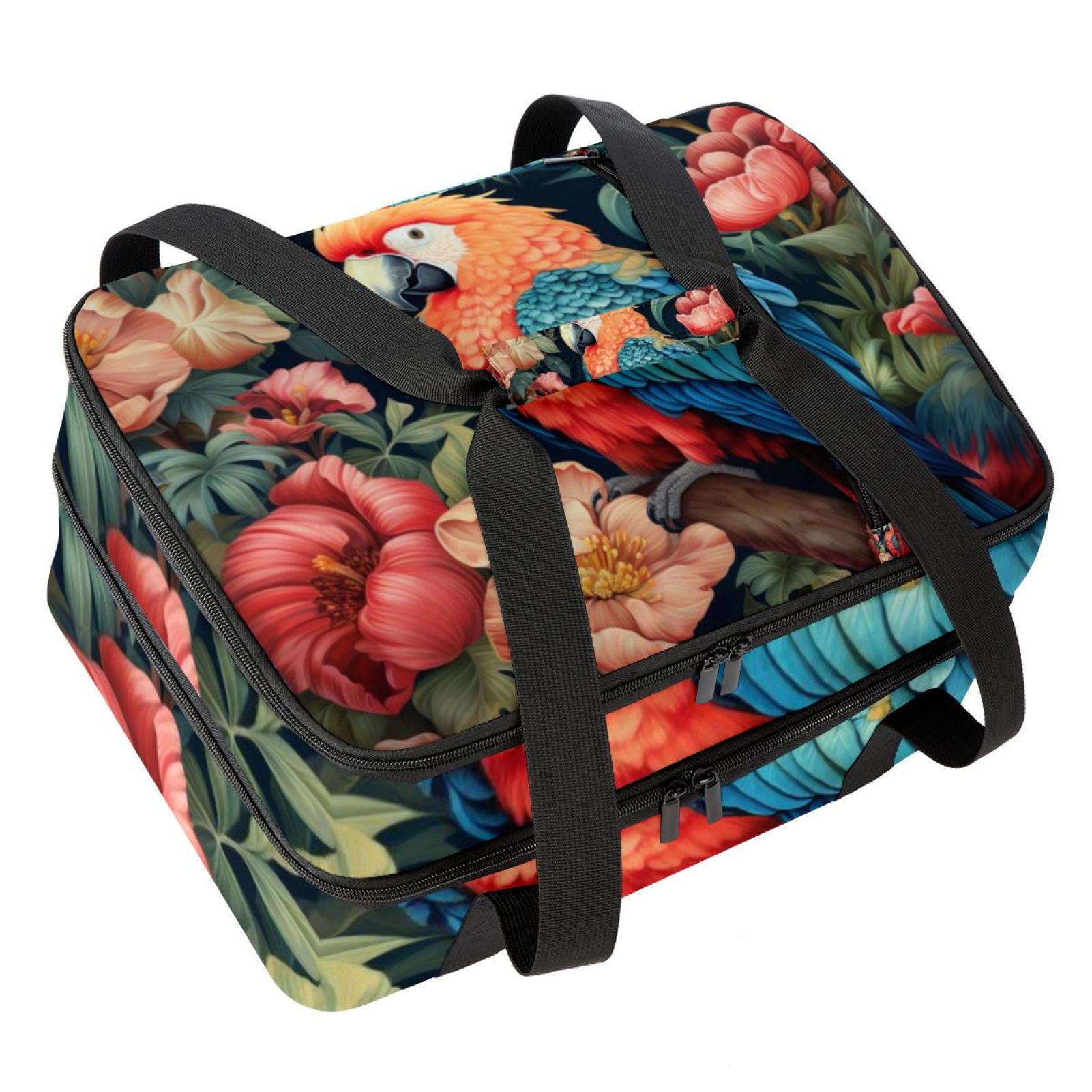 Parrot Double Layered Insulated Refrigerated Lunch Bag with Large ...