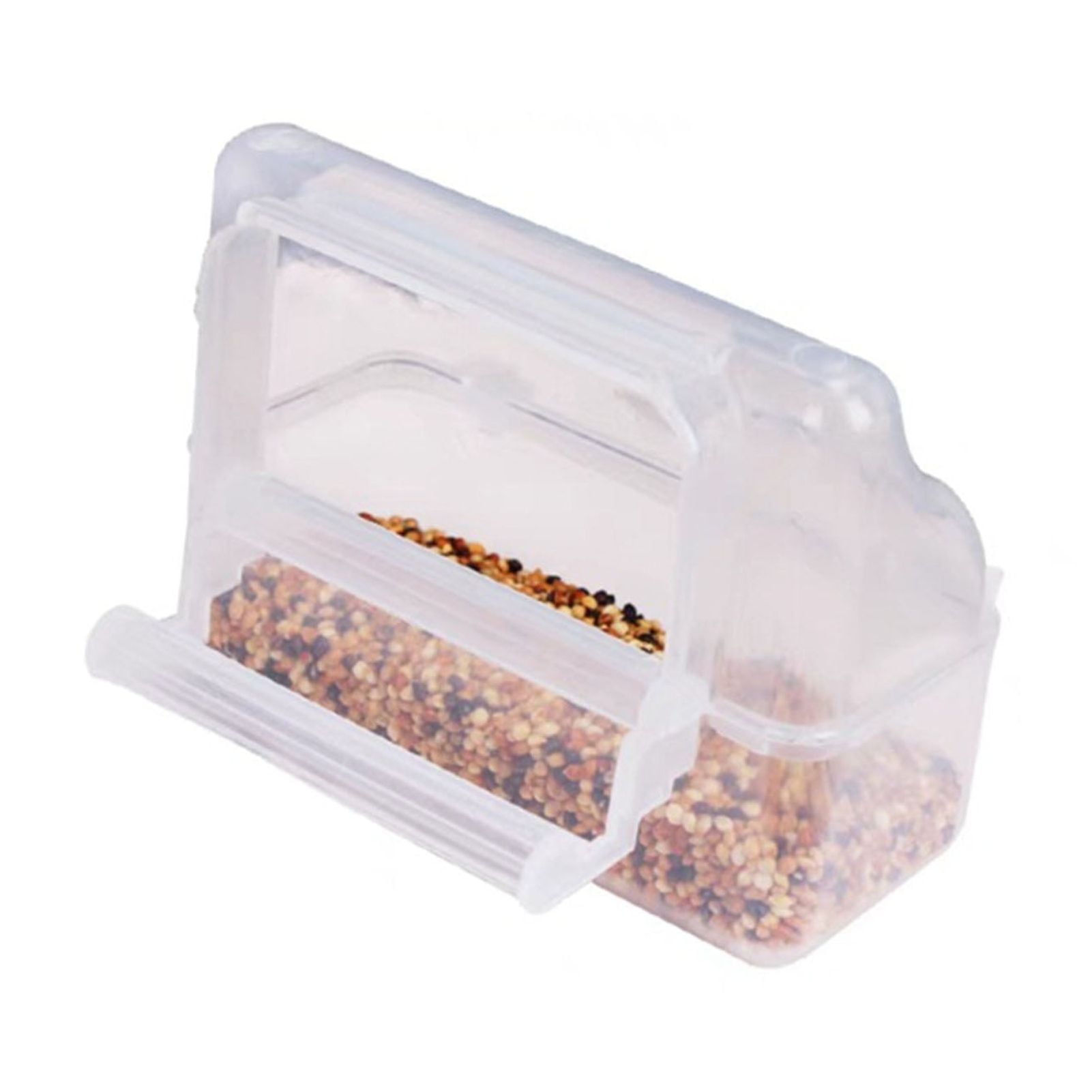 Parrot Feeder Drinker Bird Food Box Hanging Bowl Transparent Anti-Spill ...