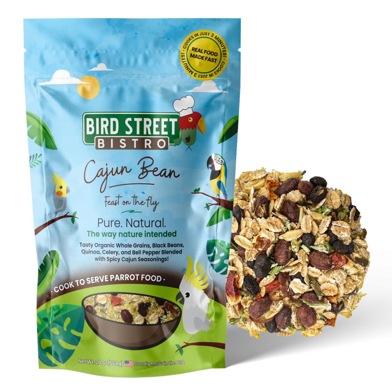 Parrot Food - Parakeet & Cockatiel Food - Cooks in 3-15 min with ...