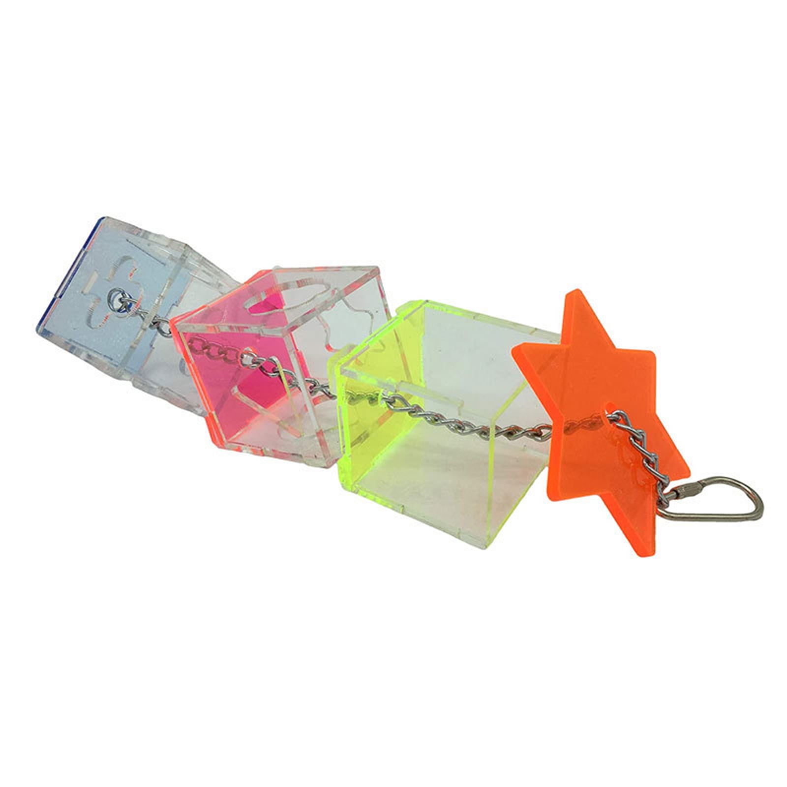 Parrot Foraging Box Cage Swing Toy for Small Birds Acrylic Food Holder ...