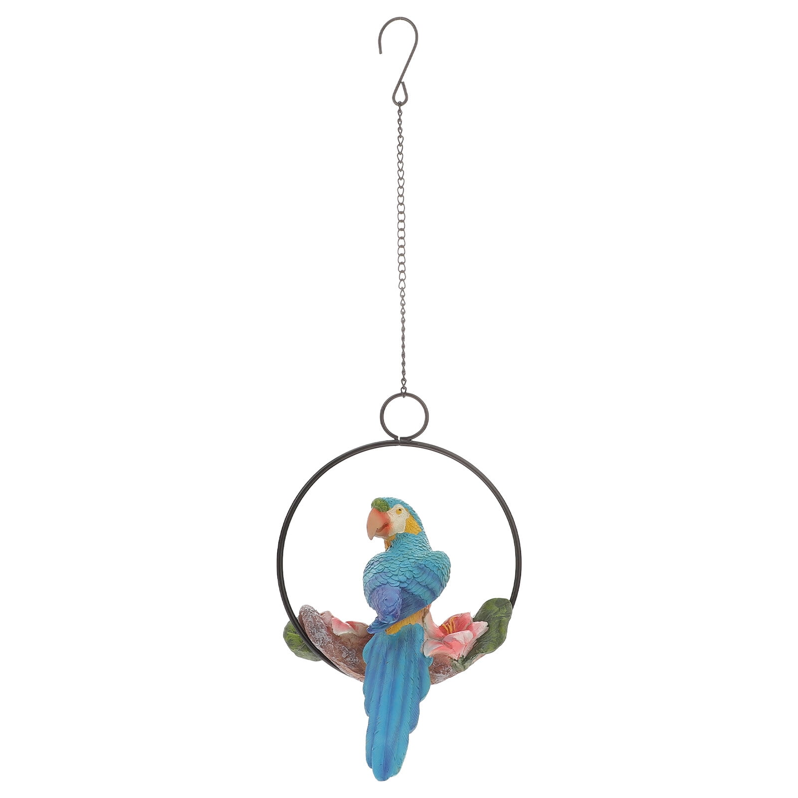 Parrot Hanging Bird Garden Statue Sculpture Figurine Decor Resin ...