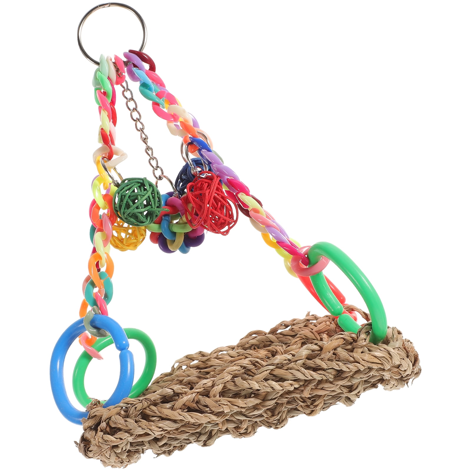 Parrot Hanging Perch Bird Cage Toy Parrot Swing Perch Woven Bird Perch ...