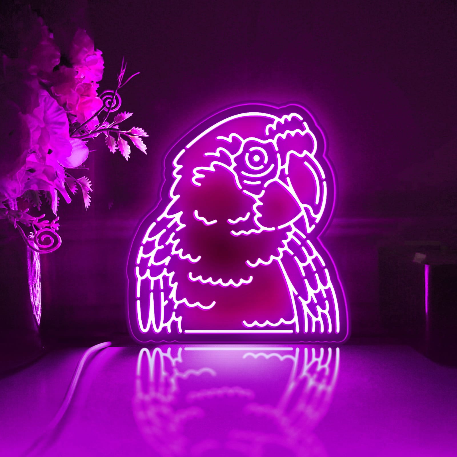 Parrot Led Light Box, Dimmable Neon-Like Light Signs USB Power for Wall ...