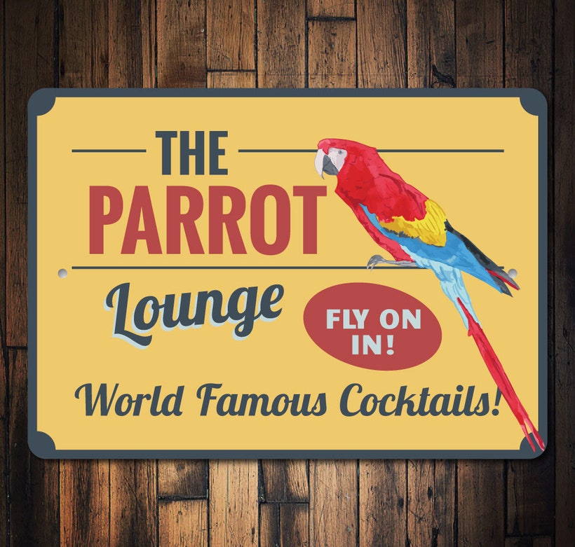 Parrot Lounge Sign Parrot Lover Gift Parrot Owner Sign Parrot Decor ...