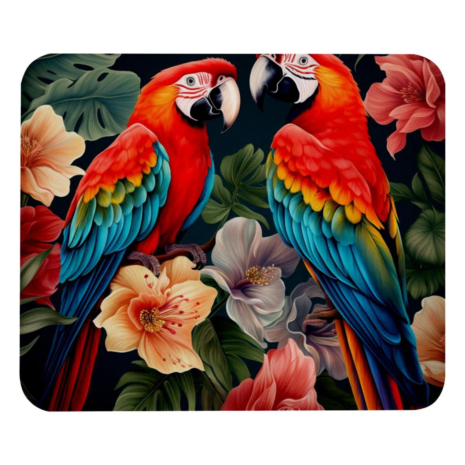 Parrot Mouse Pad, Personality Design Rubber Base for Office Decor for ...